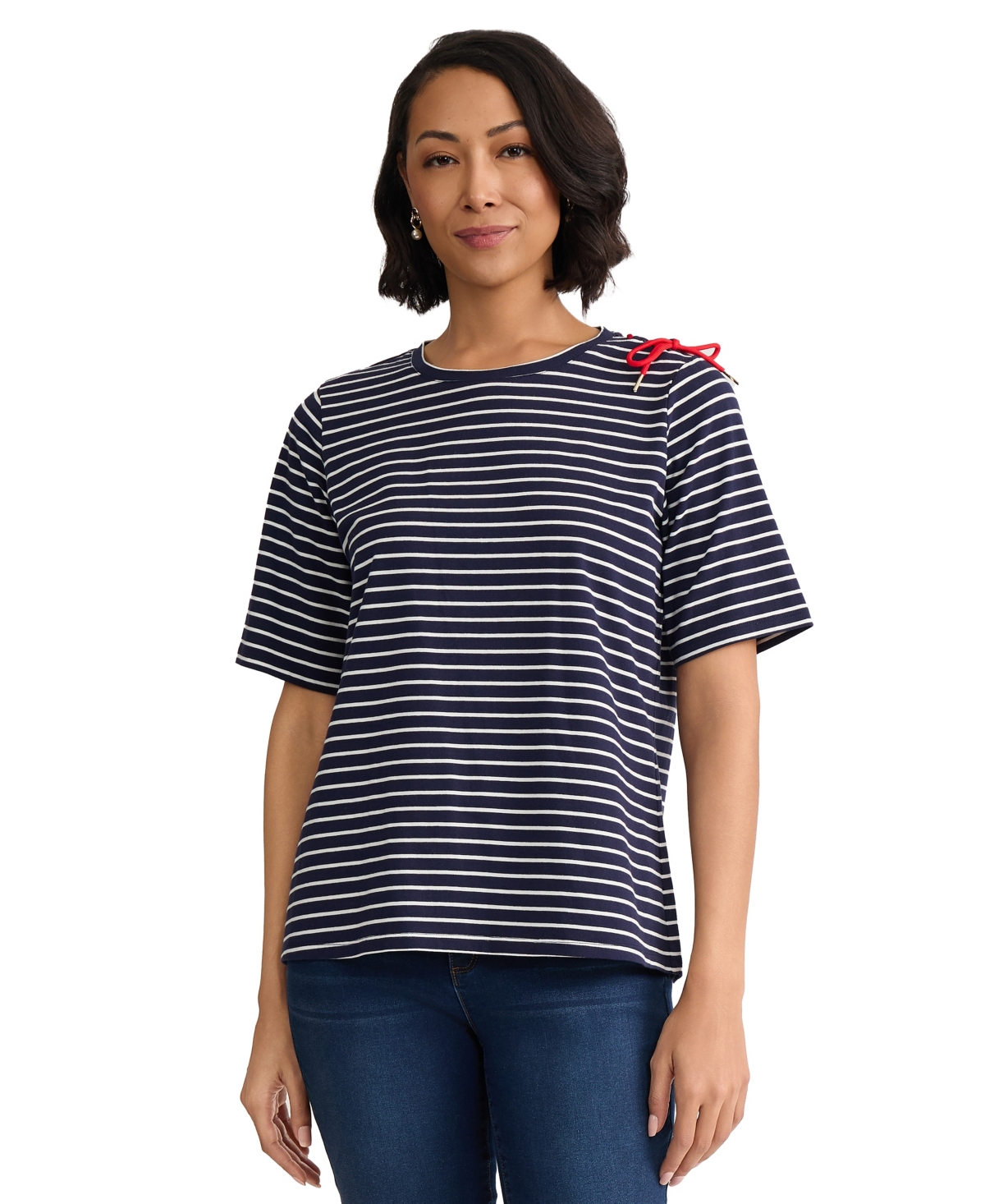 Click here for Jones New York Womens Short-Sleeve Crewneck Top -... prices