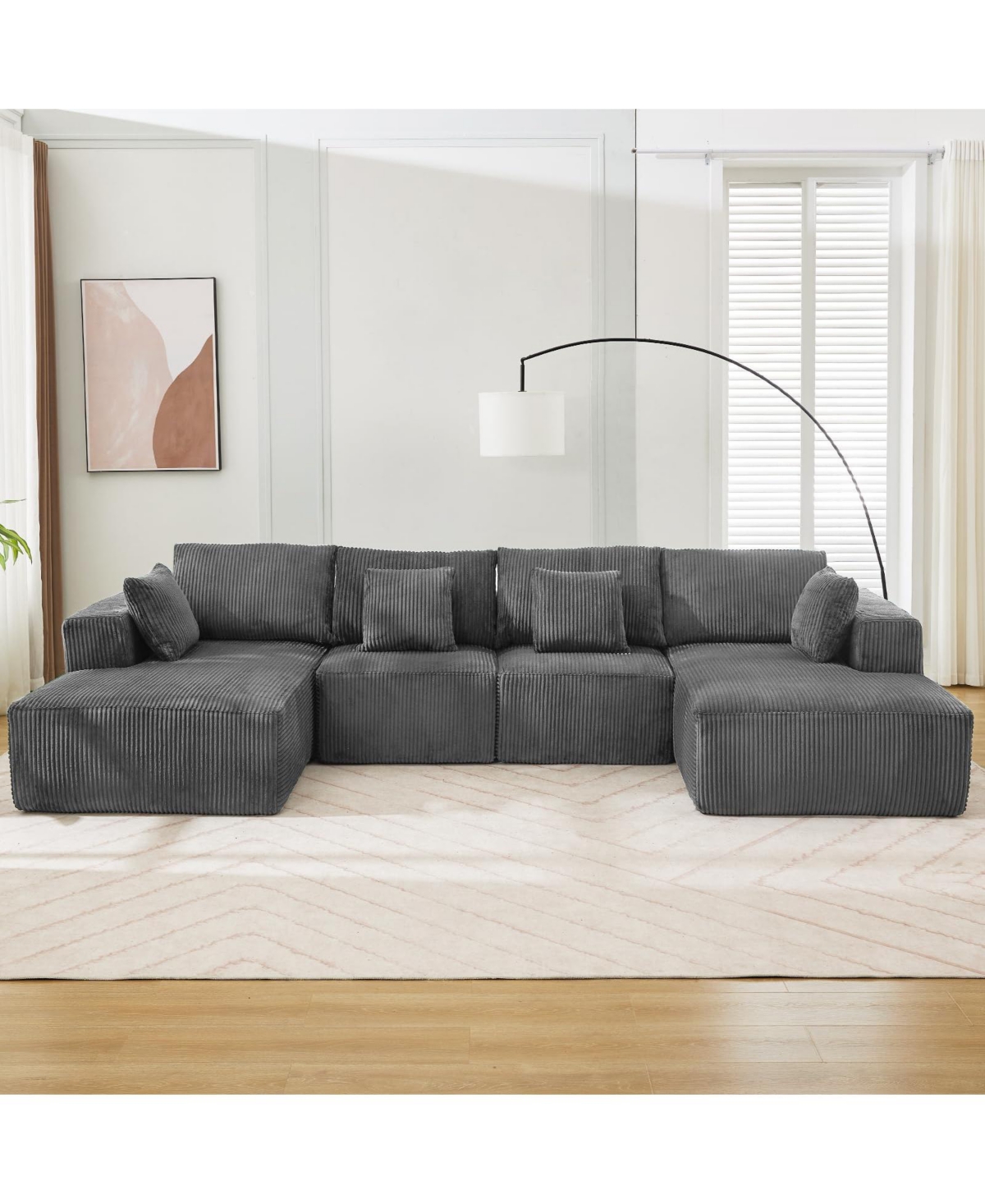 Click here for gaomon 137 U-Shaped Modular Sectional Sofa  4-Piec... prices