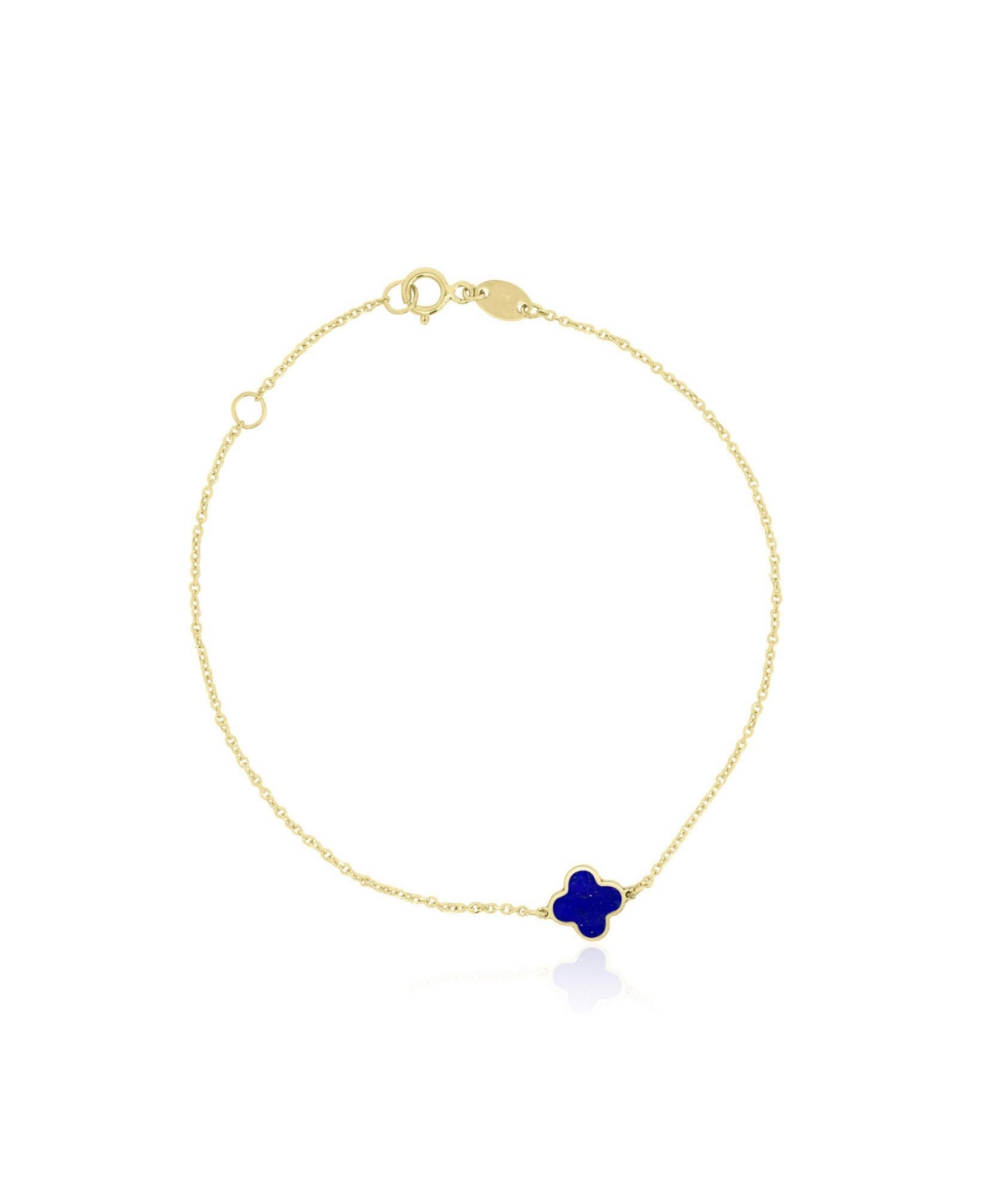 Click here for The Lovery Mini Lapis Single Clover Bracelet 14K G... prices