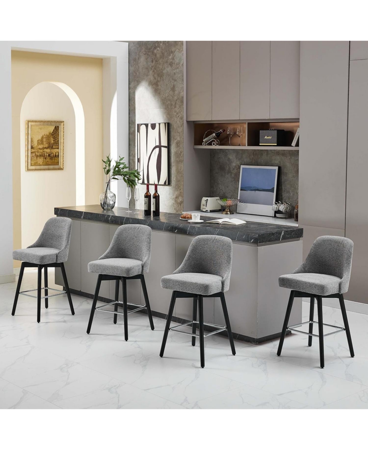 Click here for gaomon Modern Swivel Counter Height Bar Stools Set... prices