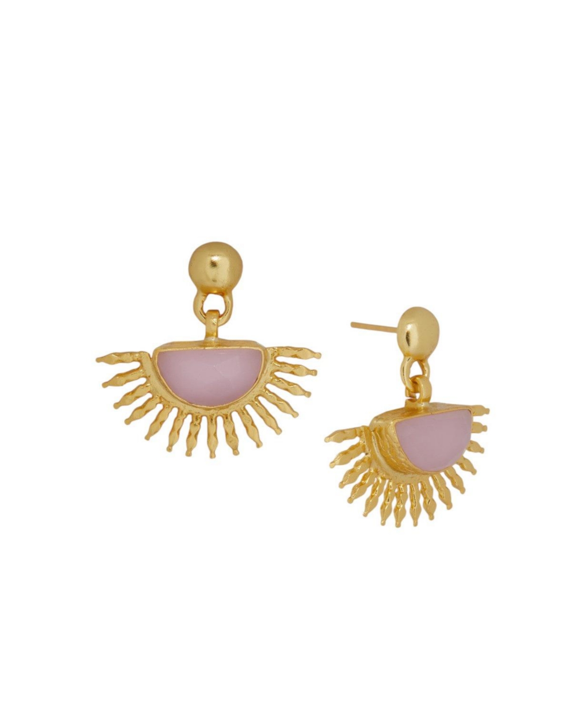 Click here for Ottoman Hands Sunrise Rose Quartz Drop Stud Earrin... prices