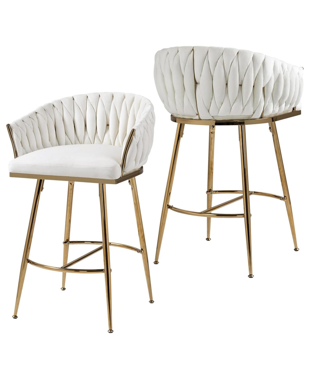Click here for Rainsken Velvet Bar Stools Set of 2 - Hand-Wave Ba... prices