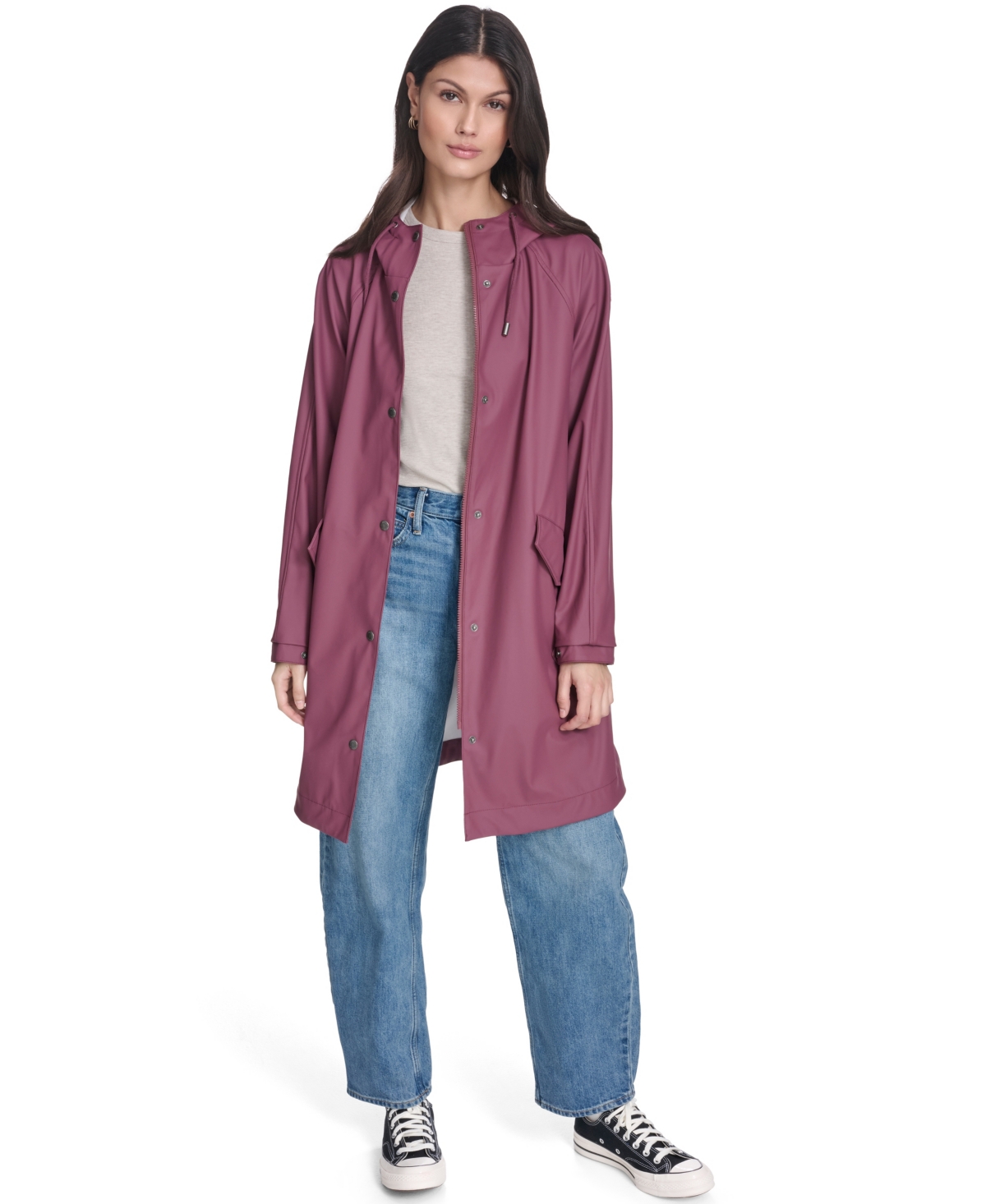 Click here for Levis Womens Raglan Sleeve Rain Jacket - Berry prices