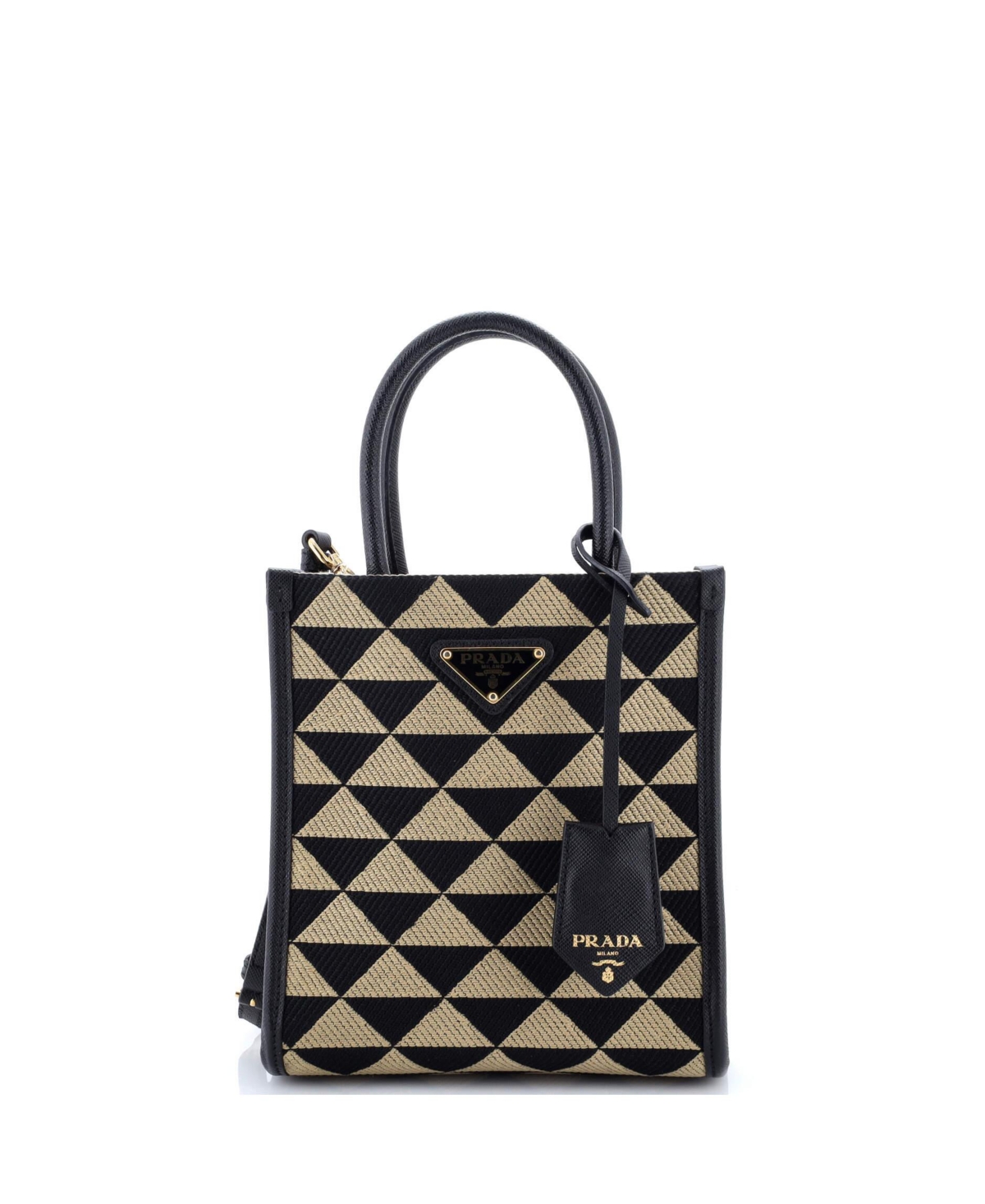 Click here for Pre-Owned Prada Mini Symbole Shopper Tote Jacquard... prices