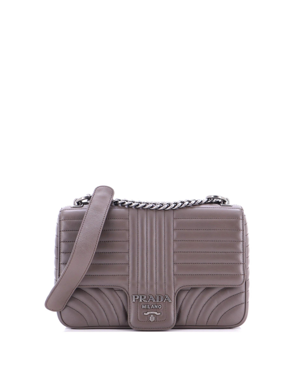 Click here for Pre-Owned Prada Medium Chain Flap Shoulder Bag Dia... prices