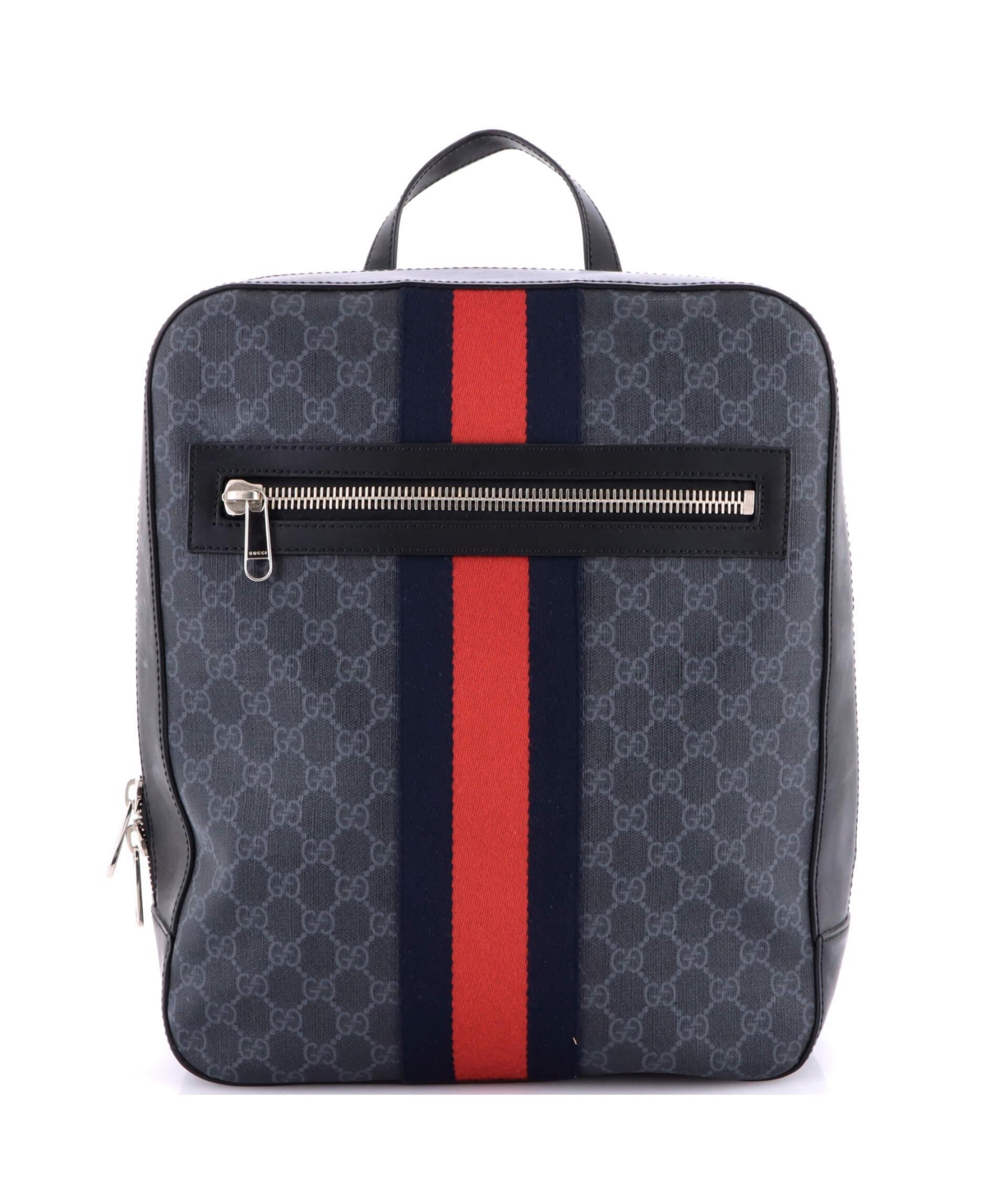 Click here for Pre-Owned Gucci Medium Web Zip Backpack Gg Coated... prices