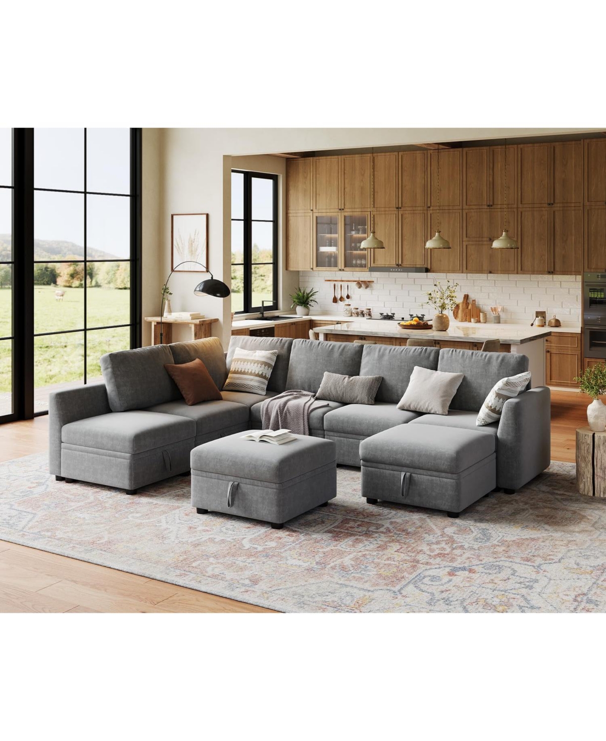 Click here for gaomon 8-Seater U-Shaped Modular Sectional Sofa  O... prices