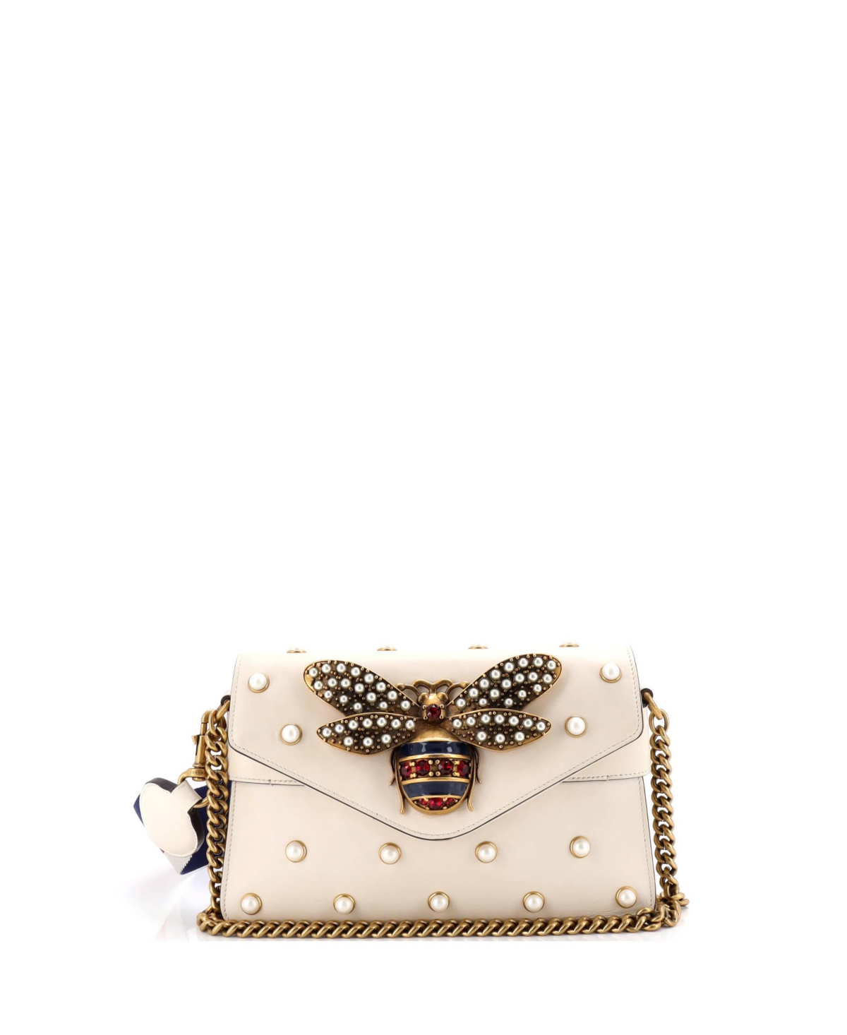Click here for Pre-Owned Gucci Mini Broadway Pearly Bee Shoulder... prices