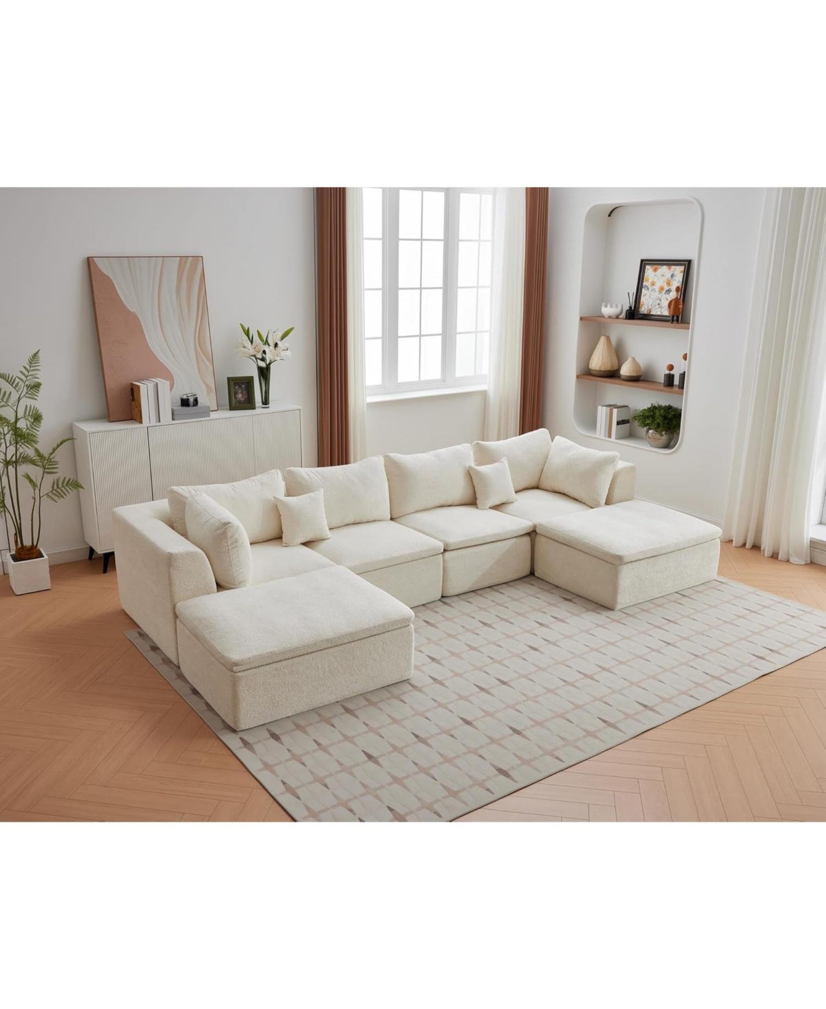 Click here for gaomon 140" Cloud Sectional Sofa  U-Shaped Bo... prices