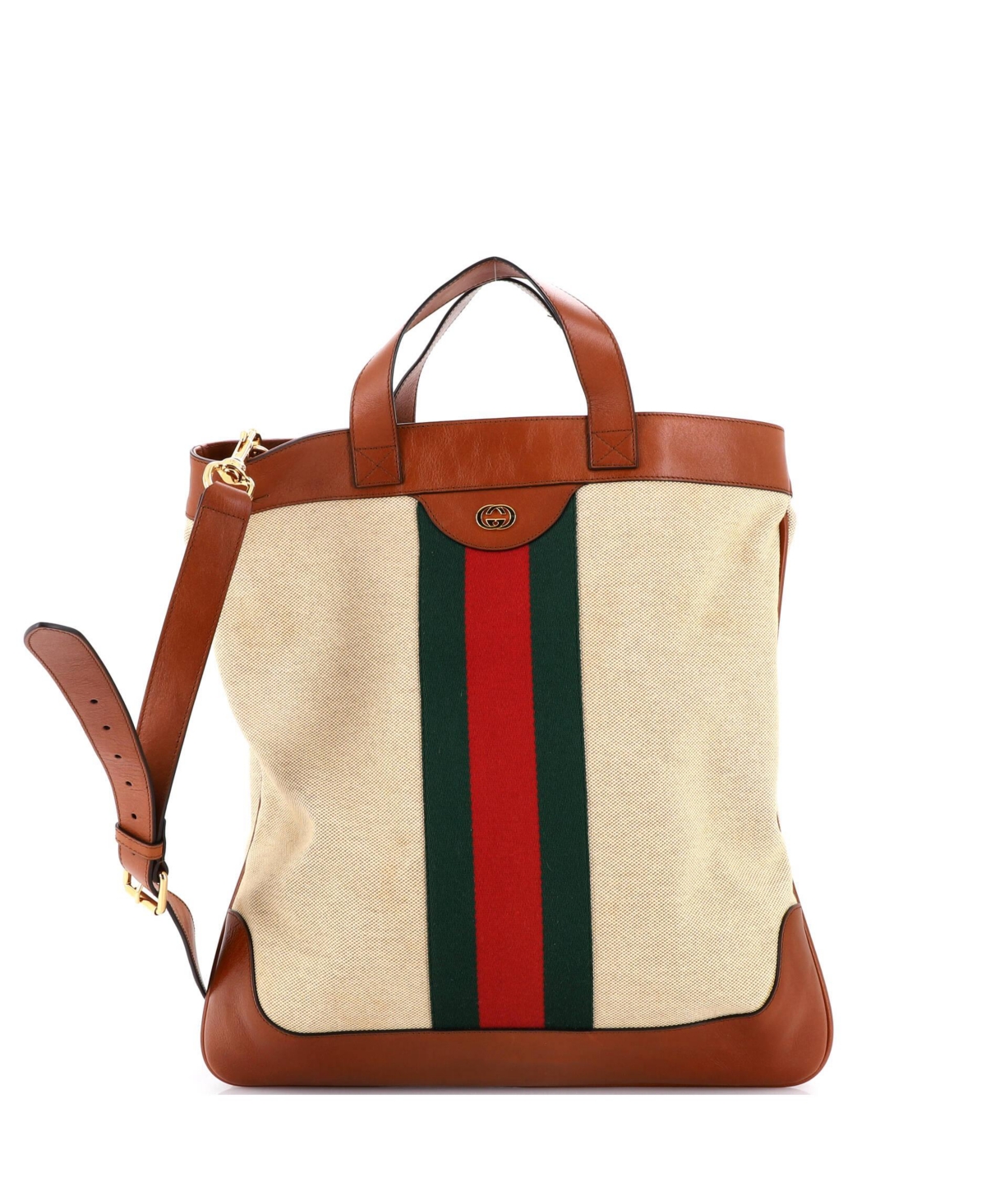 Click here for Pre-Owned Gucci Large Shopping Tote Vintage Web Ca... prices