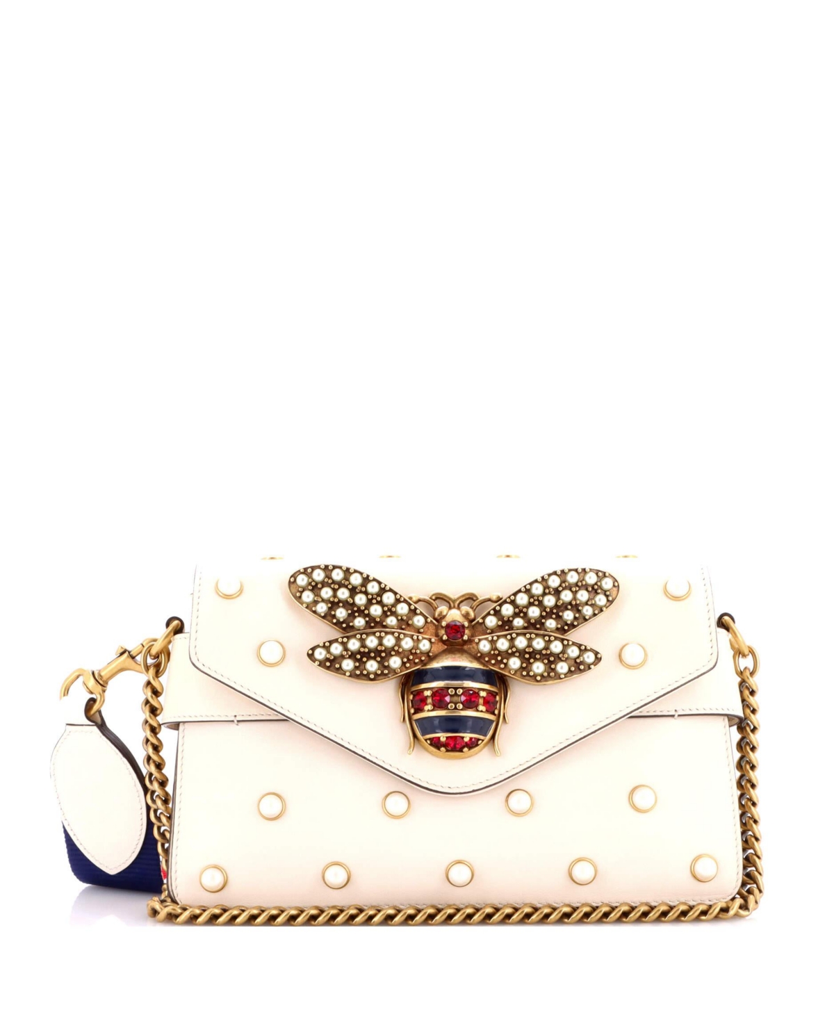 Click here for Pre-Owned Gucci Mini Broadway Pearly Bee Shoulder... prices