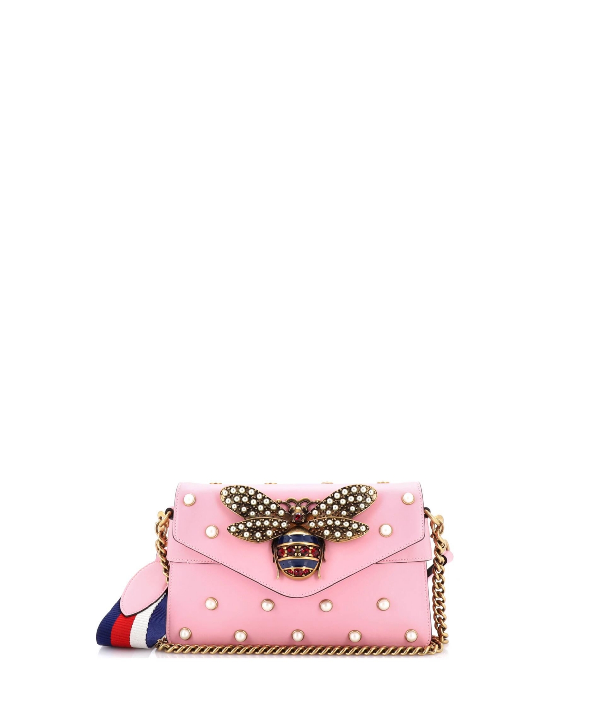 Click here for Pre-Owned Gucci Mini Broadway Pearly Bee Shoulder... prices