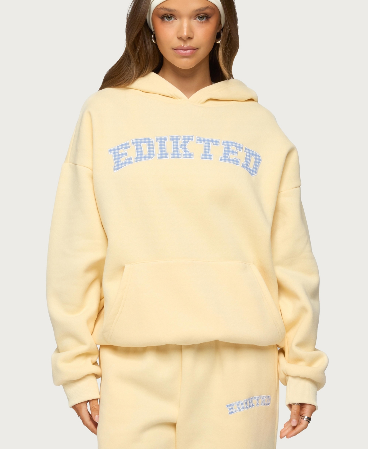 Click here for Edikted Womens Lover Oversized Hoodie - Yellow prices