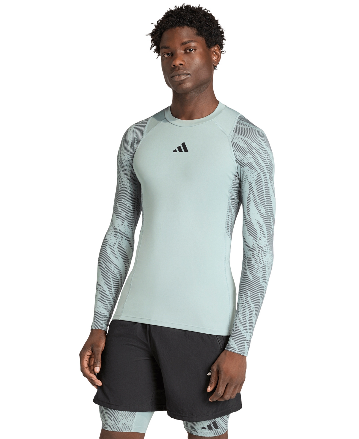 Click here for adidas Mens Tech Fitted All-Over Print Short-Sleev... prices