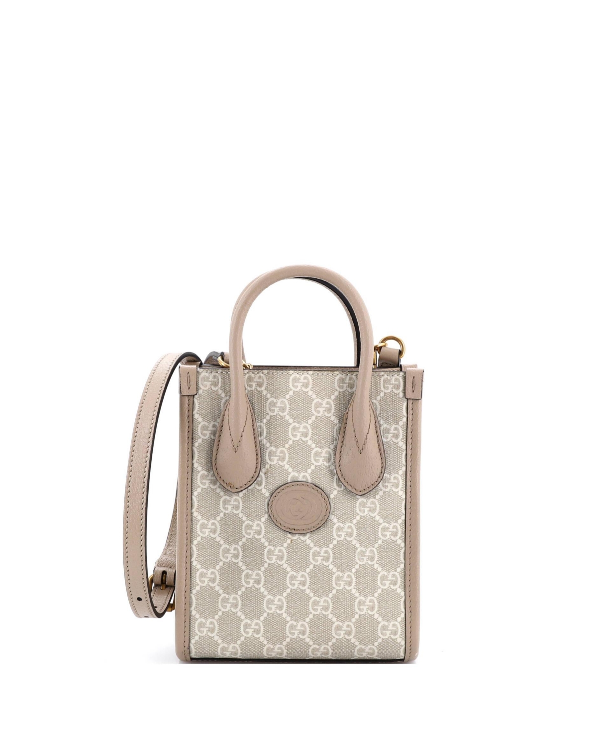 Click here for Pre-Owned Gucci Mini Interlocking G Patch Tote Gg... prices