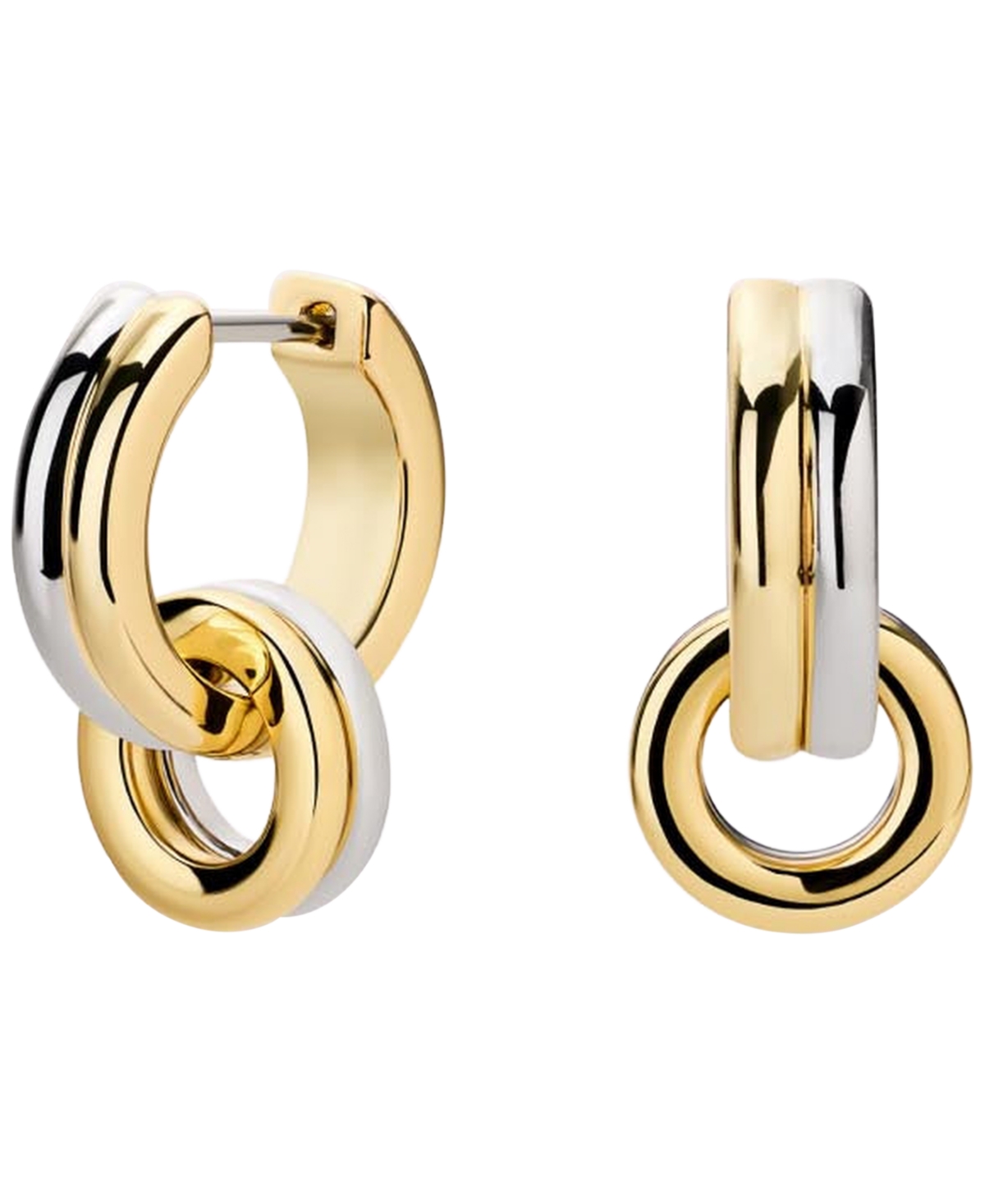 Click here for Ana Luisa Asher Drop Mixed Metal Huggie Earrings -... prices