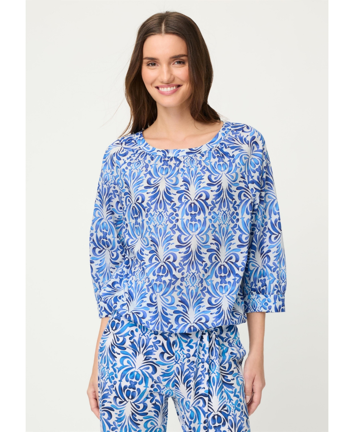 Click here for Olsen Womens Ornamental Blouse - Bay blue prices