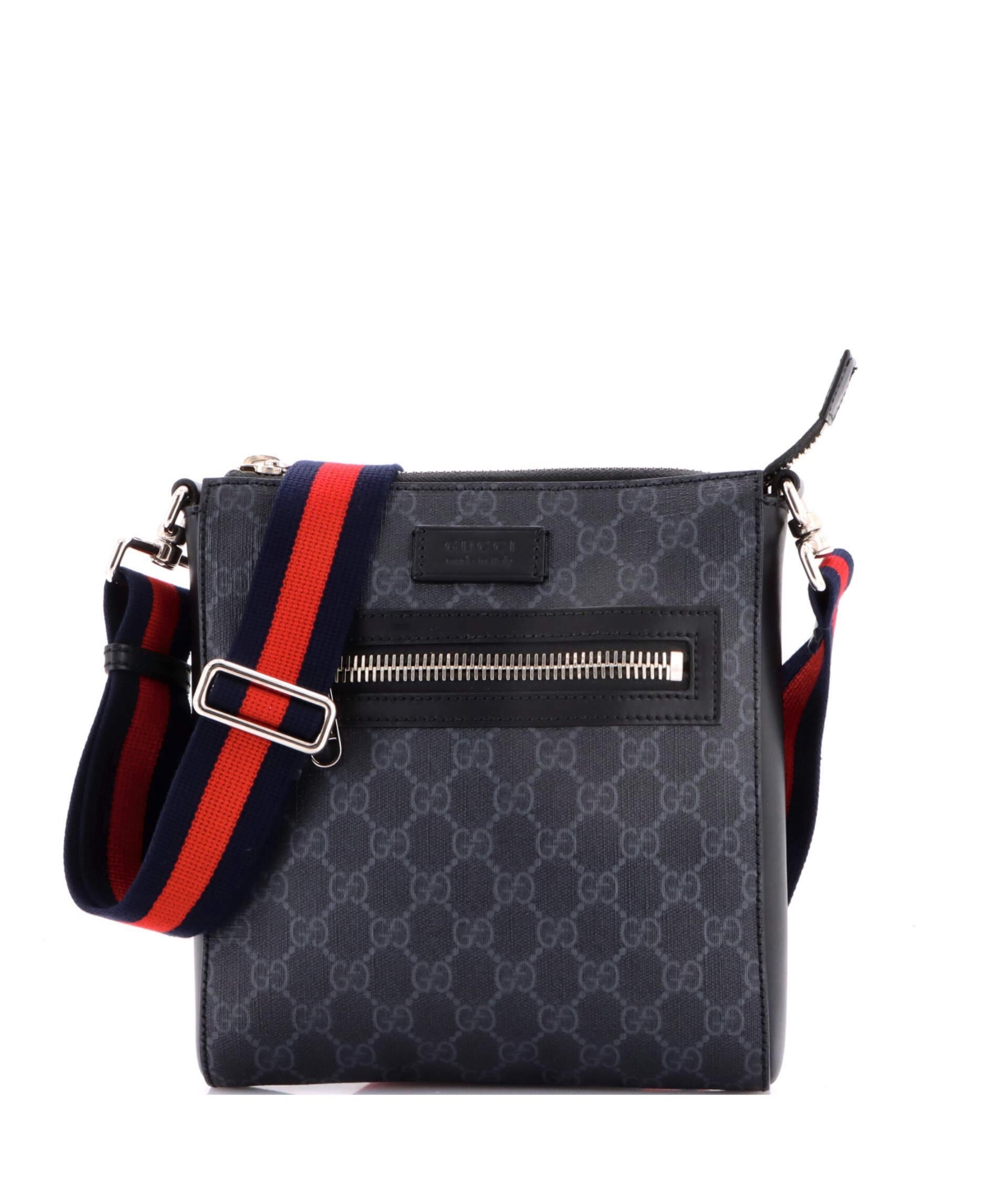 Click here for Pre-Owned Gucci Small Web Strap Front Zip Messenge... prices