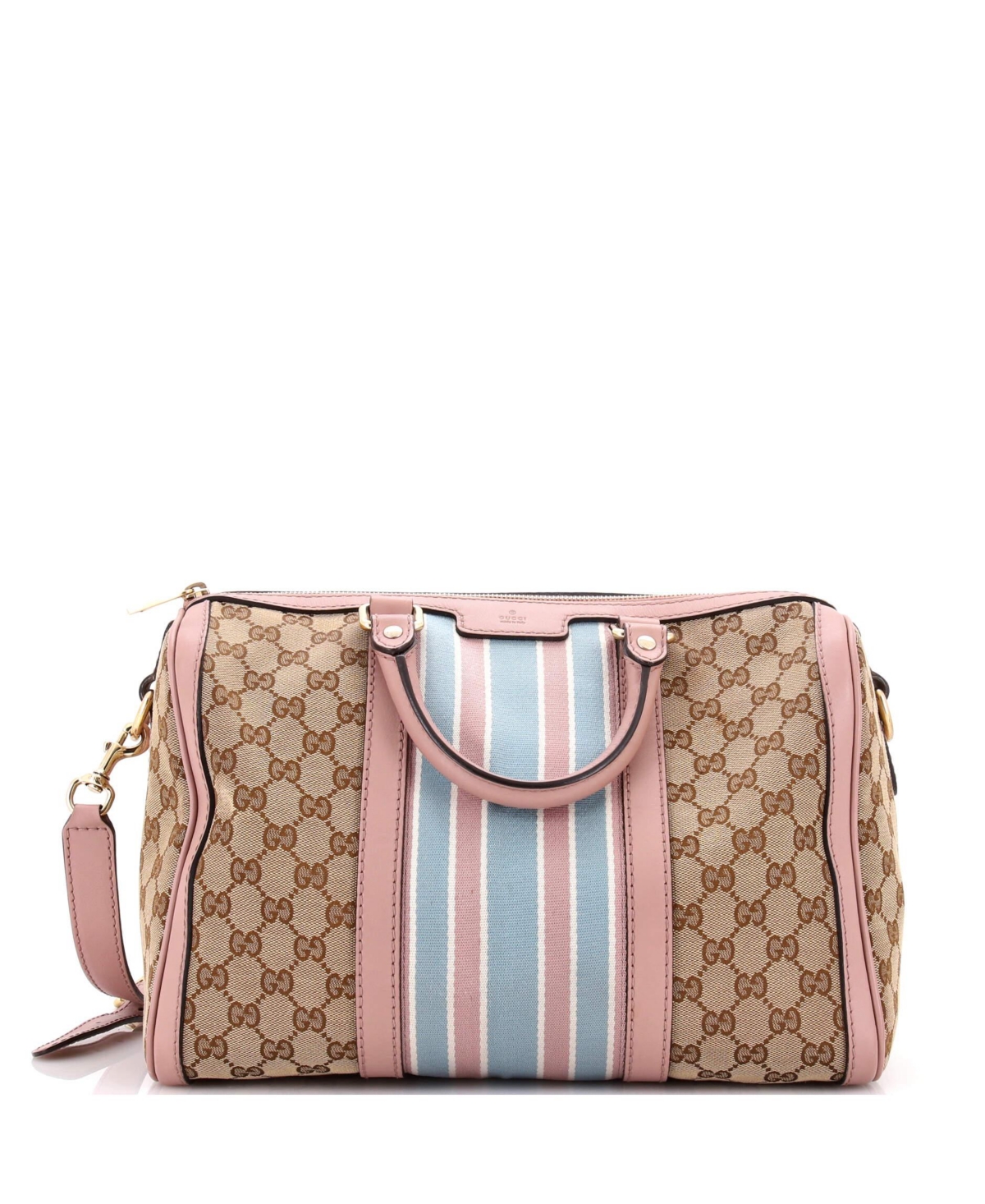 Click here for Pre-Owned Gucci Medium Vintage Web Boston Bag Gg C... prices