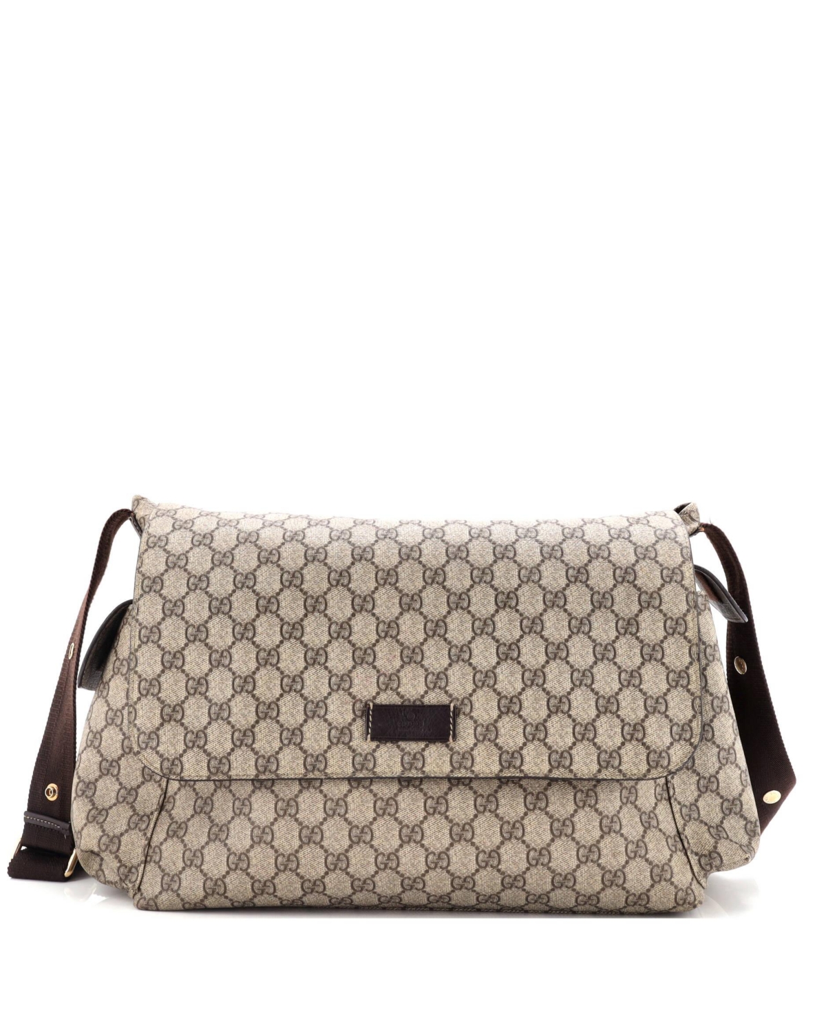 Click here for Pre-Owned Gucci Diaper Bag Gg Coated Canvas - Brow... prices