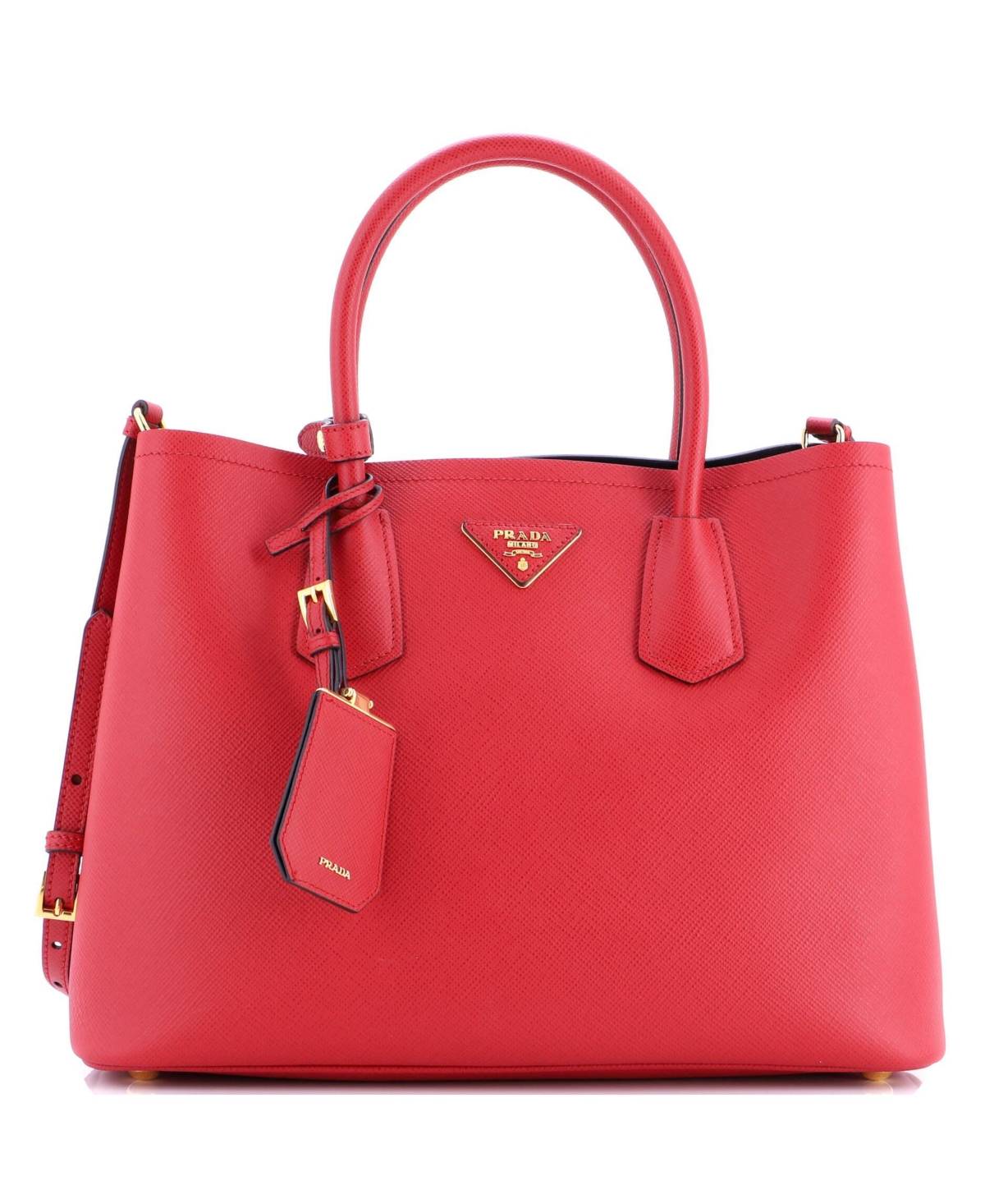 Click here for Pre-Owned Prada Medium Cuir Double Tote Saffiano L... prices
