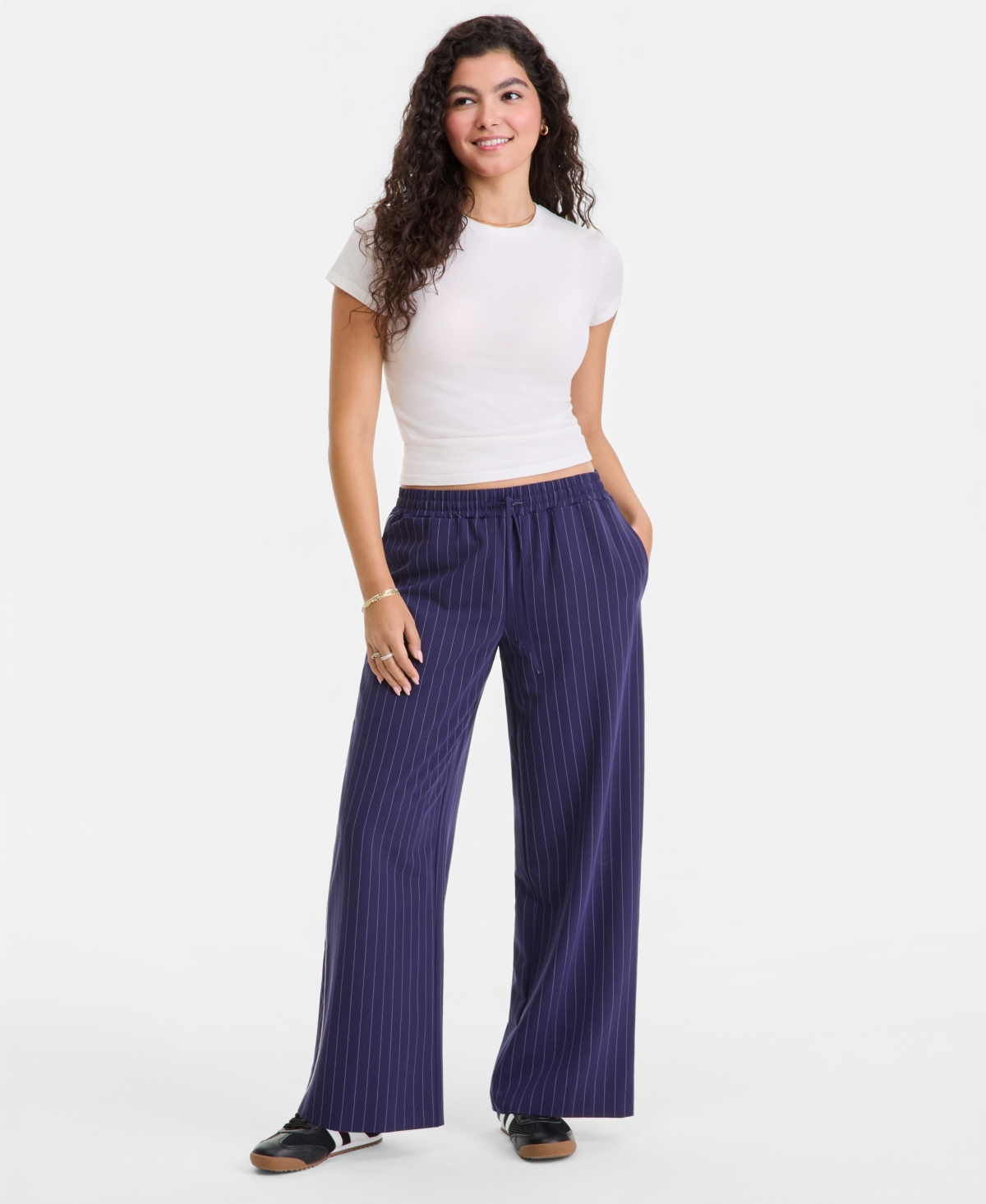 Click here for Sincerely Jules Juniors Striped Drawstring Pants -... prices