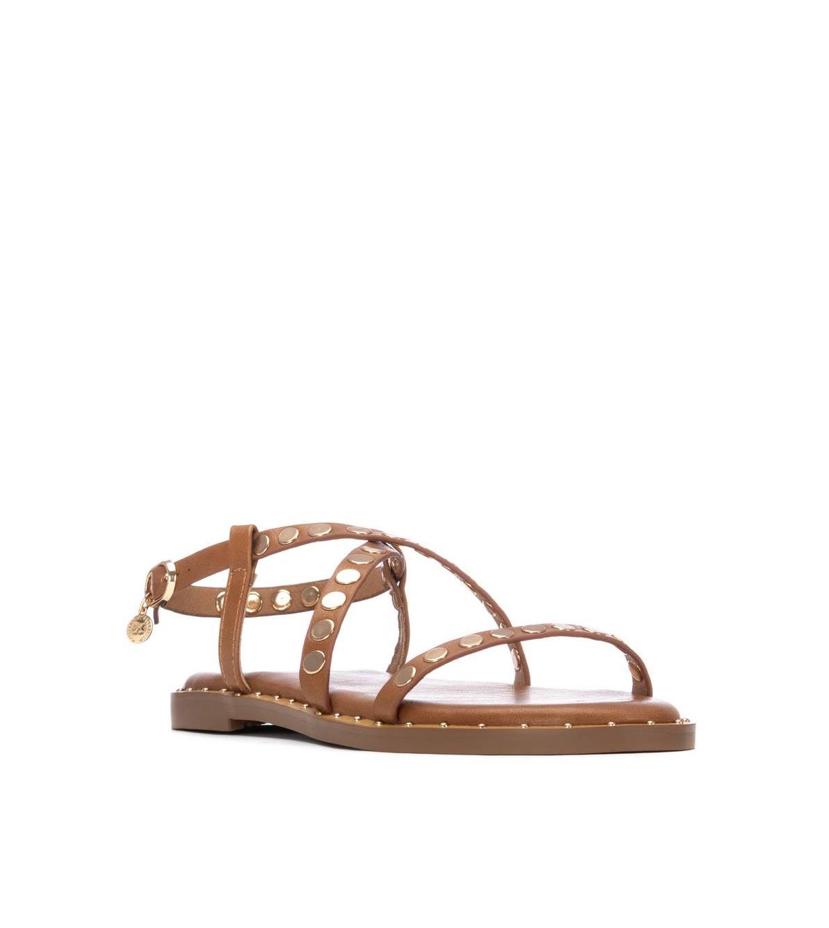 Click here for Xti Womens Studded Strappy Sandals - Camel prices