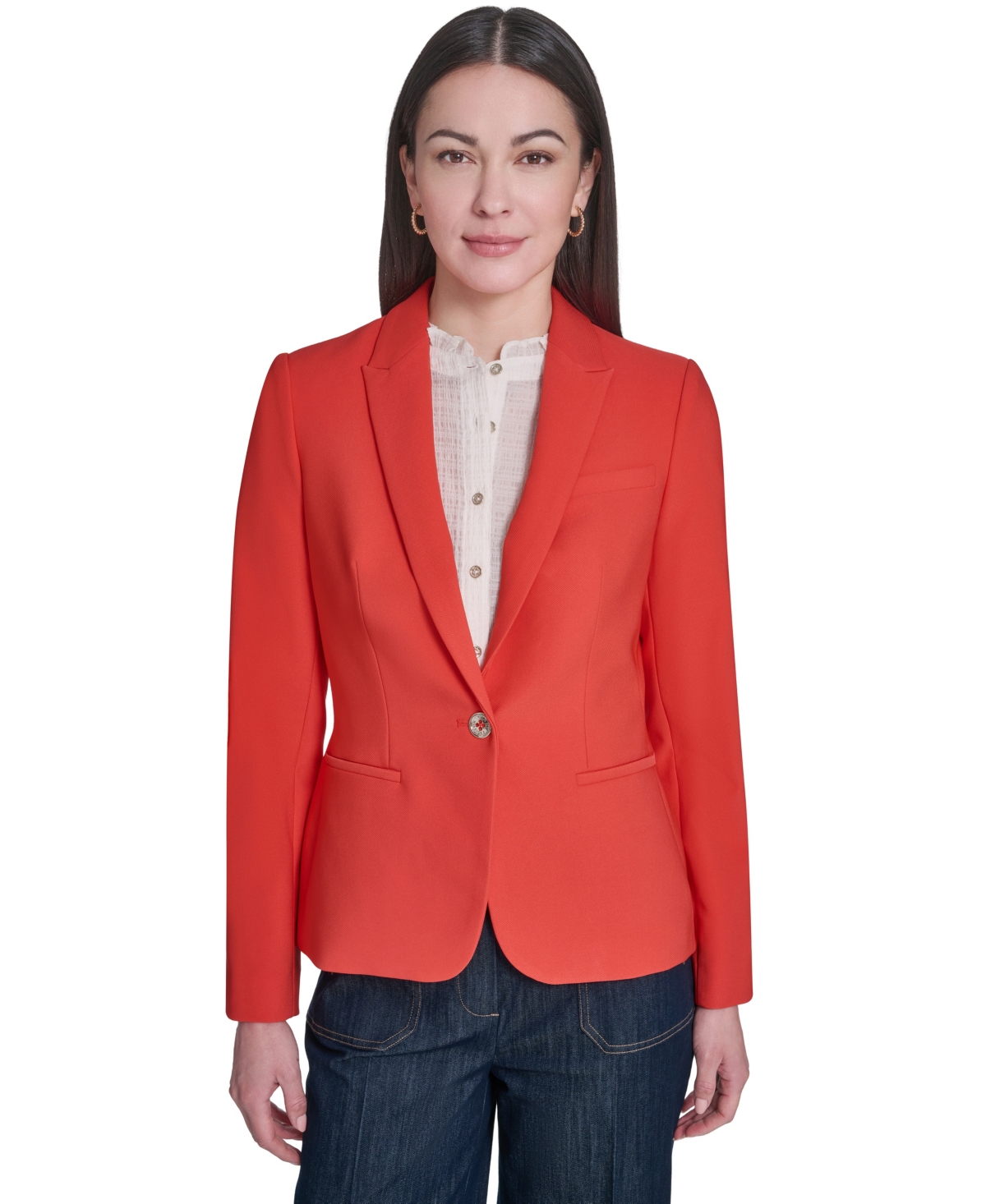 Click here for Tommy Hilfiger Womens 1-Button Calvary Twill Blaze... prices