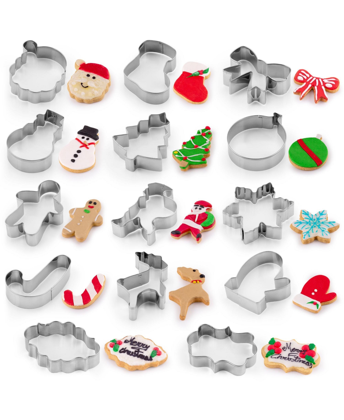Click here for (14-Pieces) Metal Christmas Cookie Cutters - Stain... prices