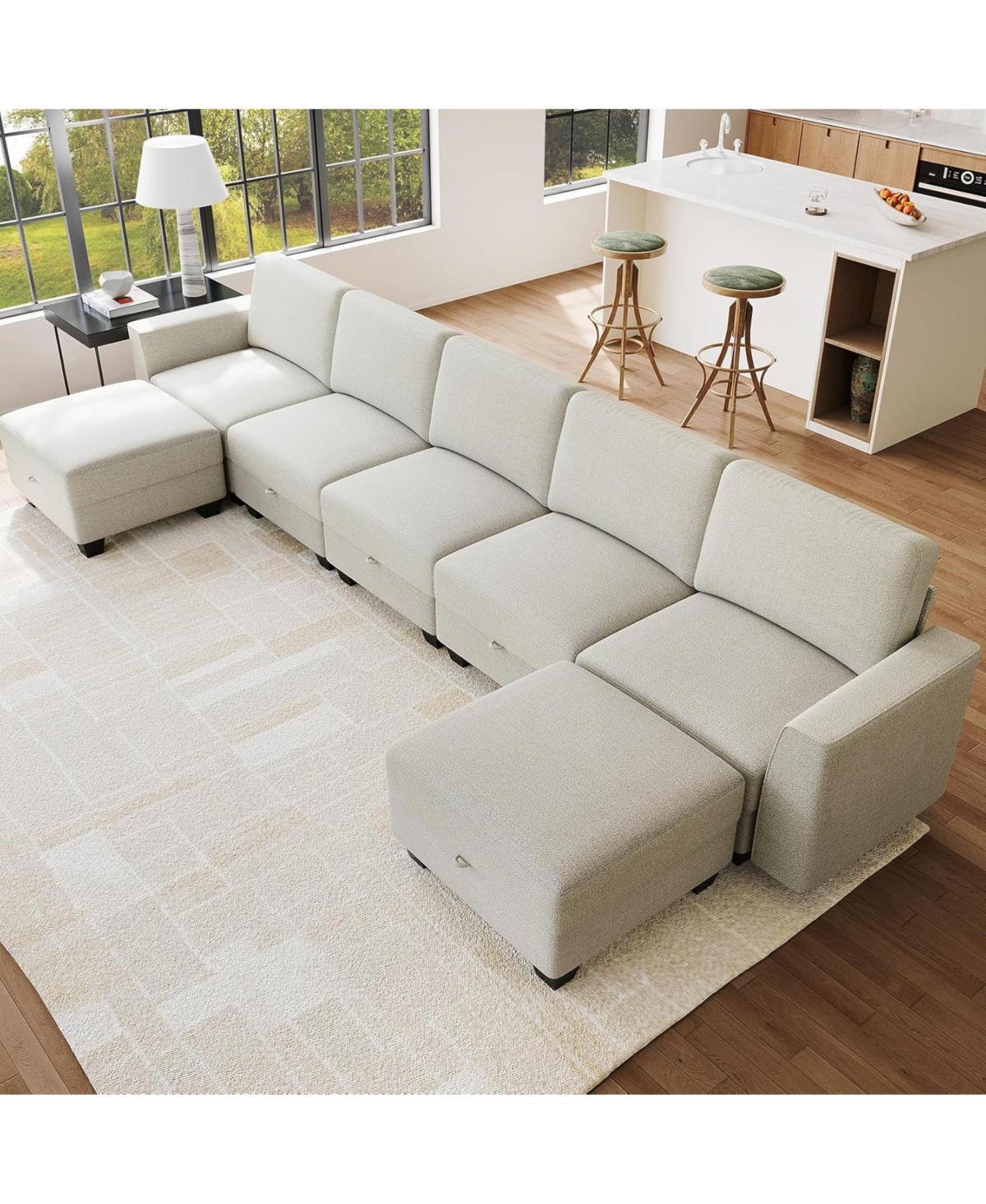 Click here for gaomon 140" U-Shaped Sectional Sofa with Otto... prices