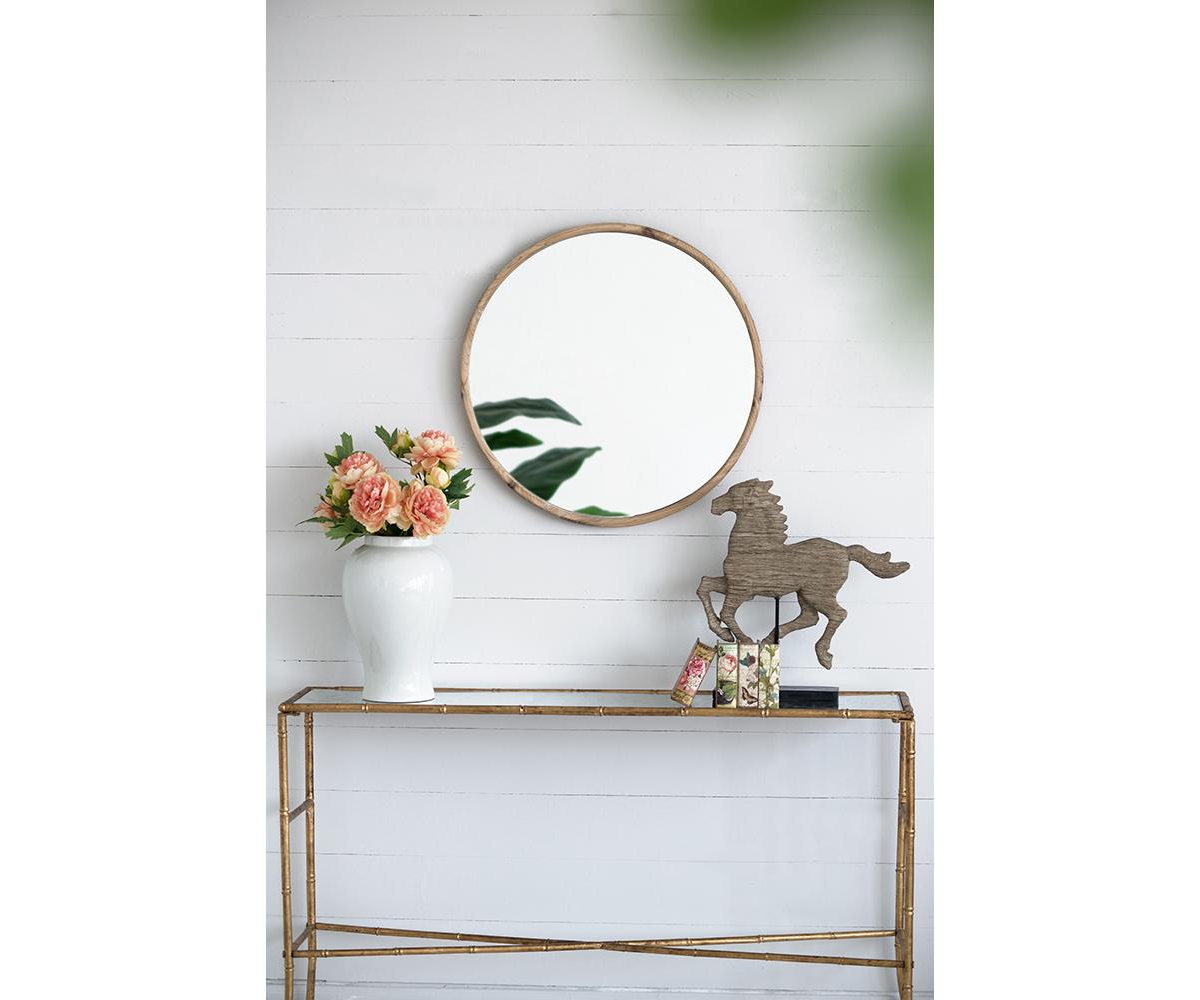 Click here for Busdays 28" Round Wood Mirror  Wall Mounted M... prices