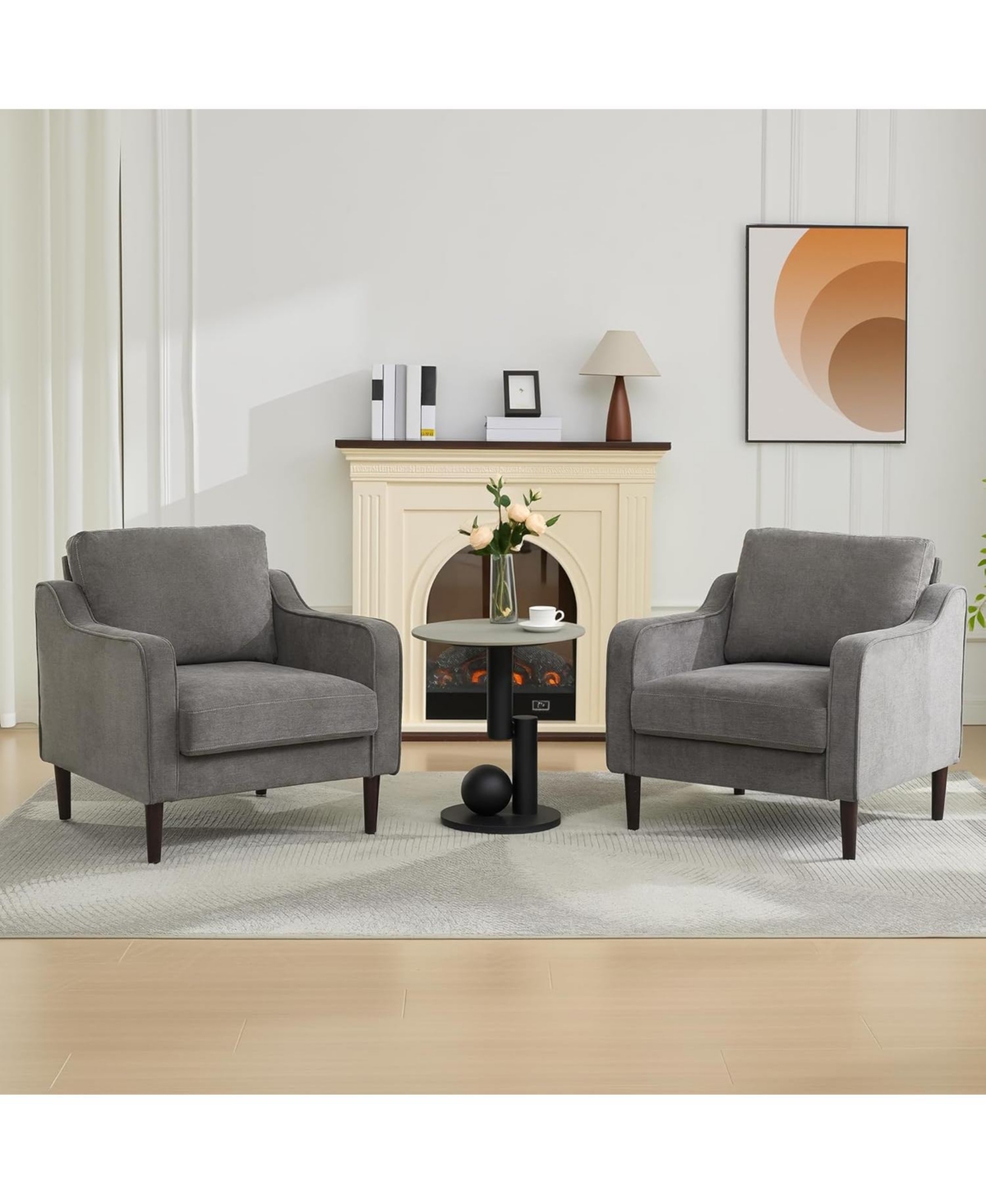 Click here for gaomon Accent Chairs Set of 2  Mid-Century Linen A... prices