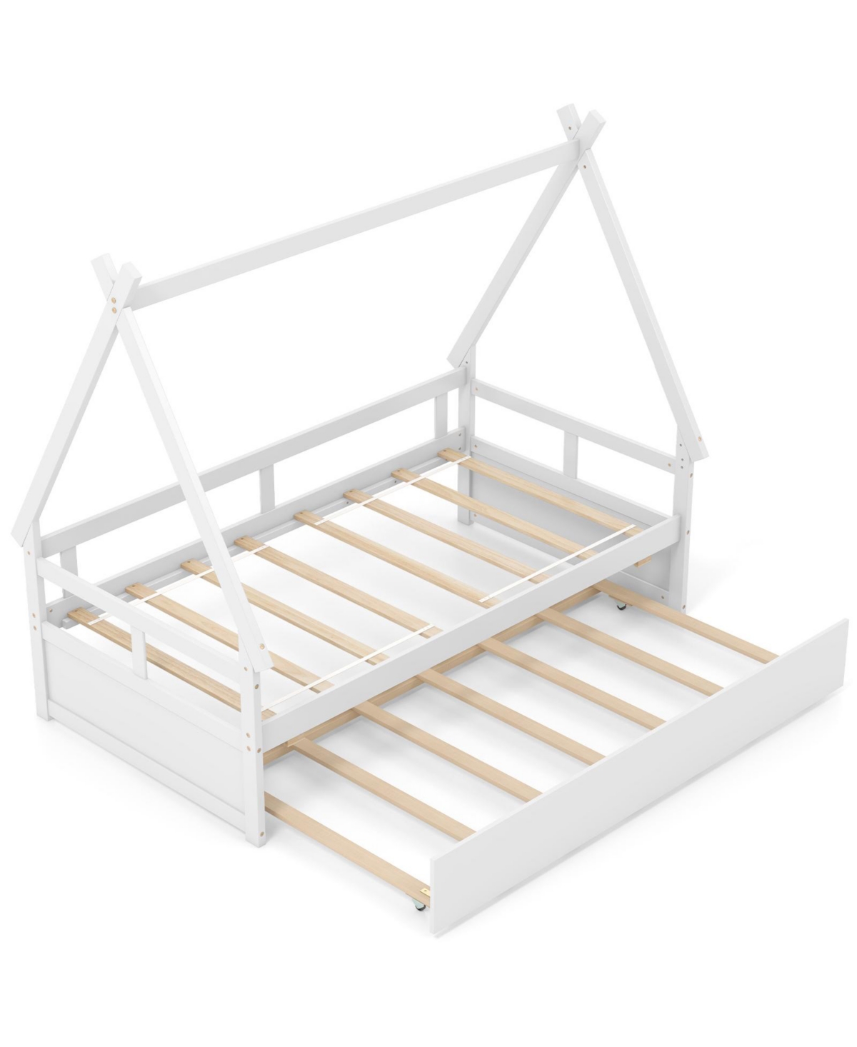 Click here for Gouun House Bed with Trundle and Safety Guardrail... prices