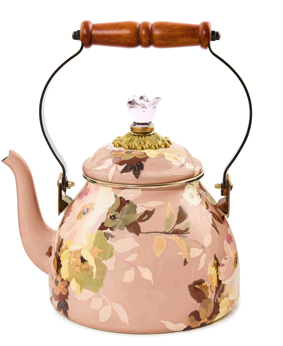 Click here for MacKenzie-Childs Wild Rose Mauve 2-Quart Tea Kettl... prices
