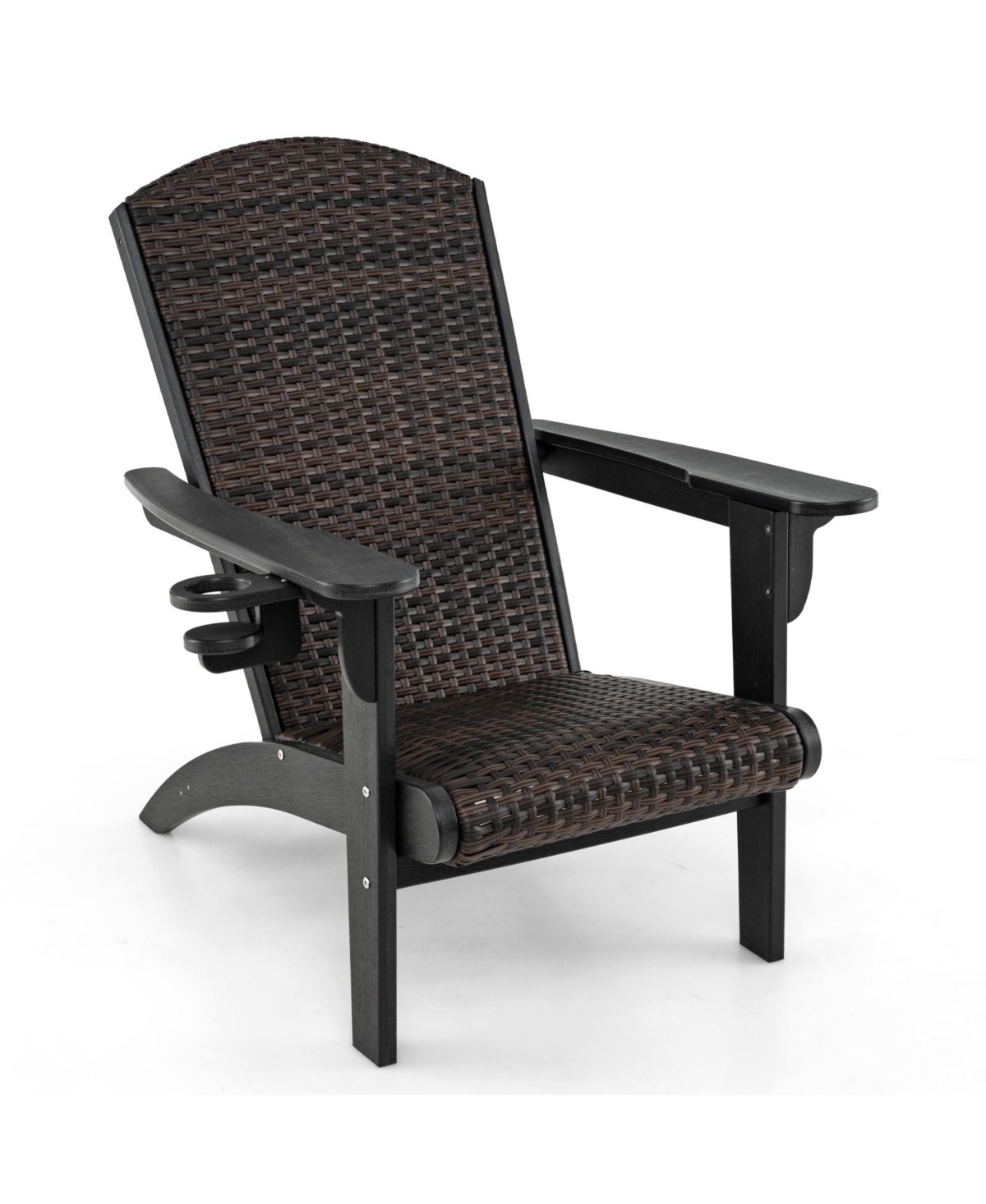 Click here for Sugift Patio Adirondack Chair with Rattan Padded S... prices