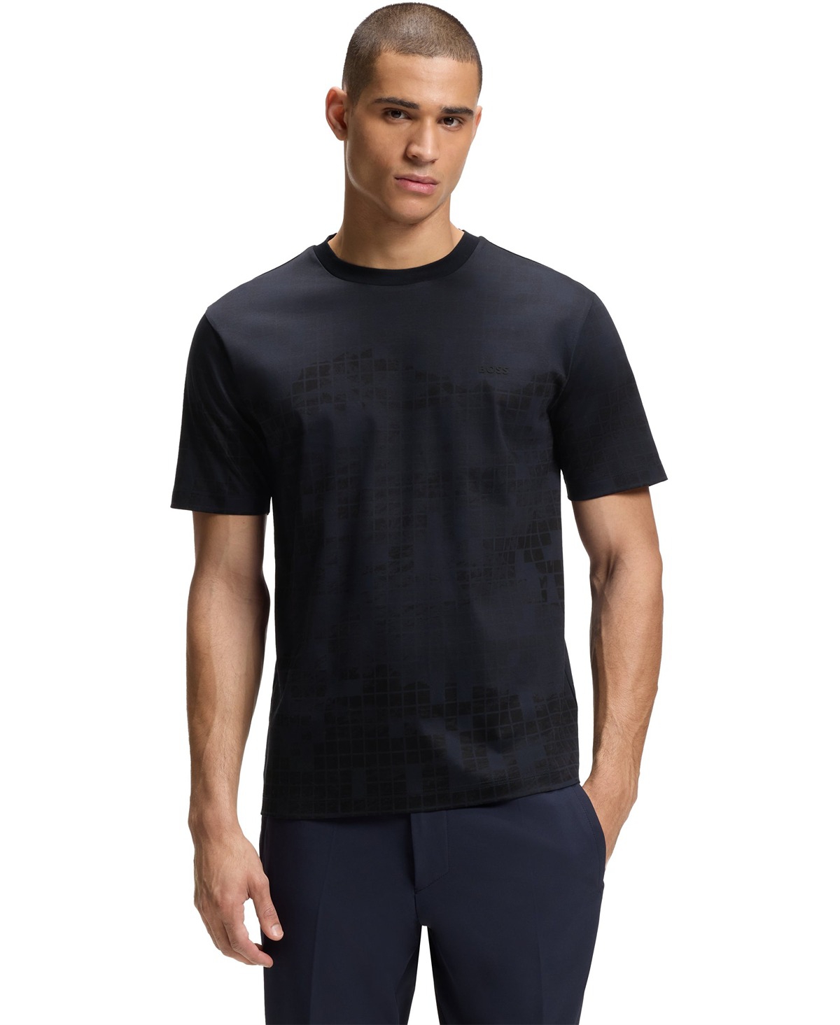 Click here for Boss by Hugo Boss Mens Mercerised-Cotton T-Shirt -... prices