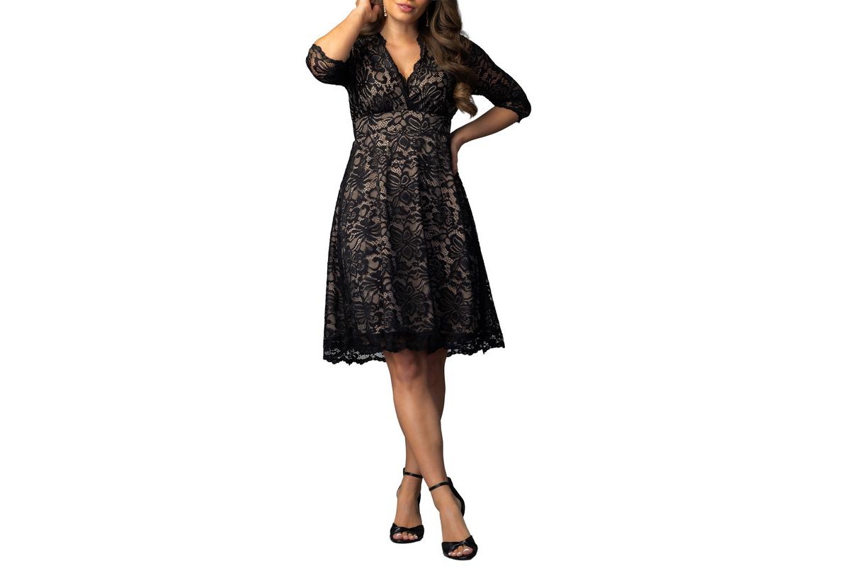 Click here for Kiyonna Womens Mademoiselle Lace Cocktail Dress wi... prices