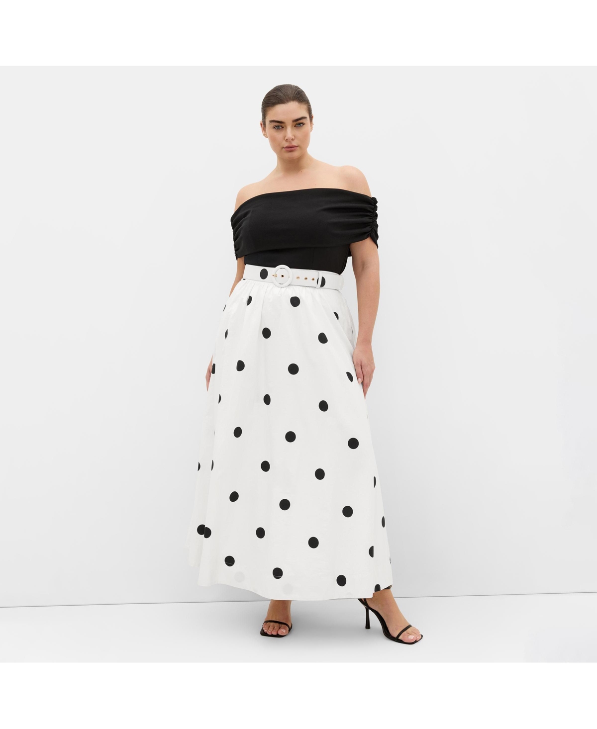 Click here for City Chic Womens Anita Off Shoulder Spot Print Dre... prices