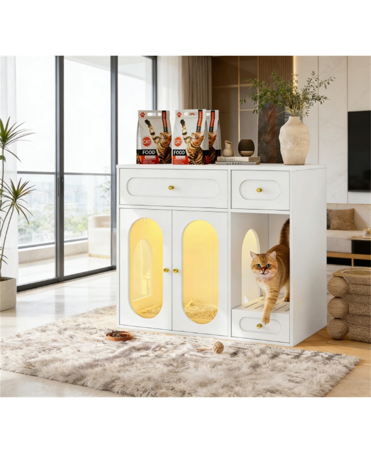 Click here for Zeus & Ruta Cat Litter Box Enclosure with Led Ligh... prices