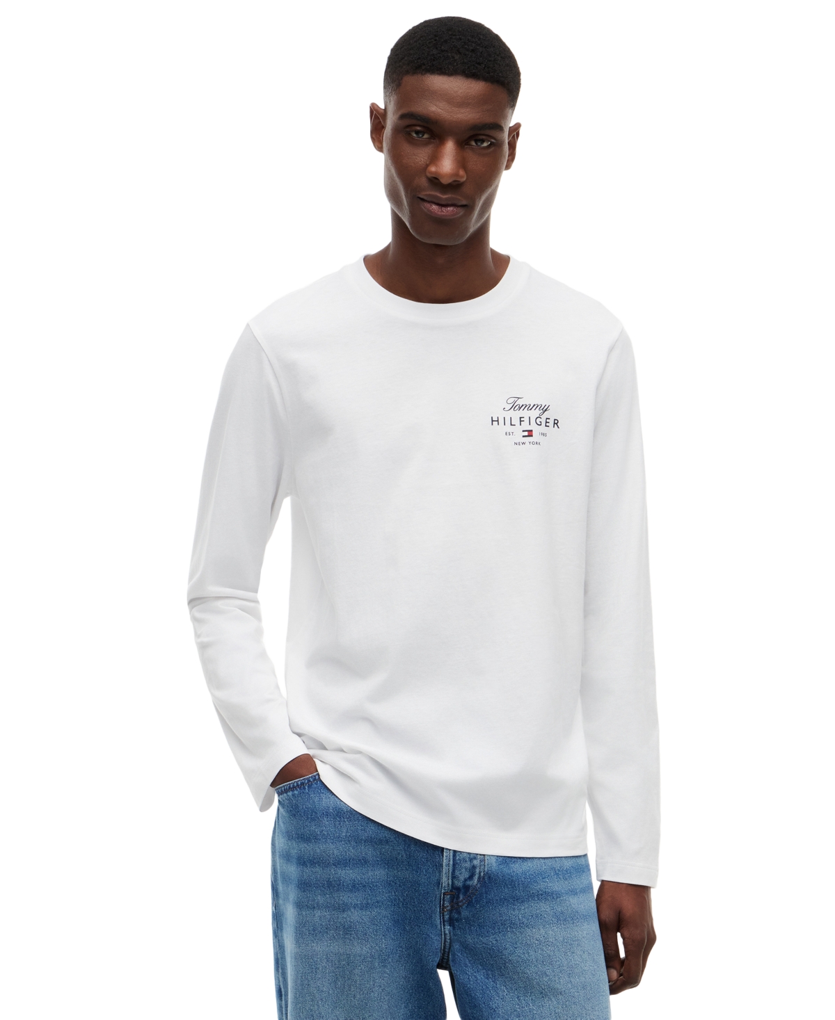 Click here for Tommy Hilfiger Mens Script Stack Logo Regular-Fit... prices