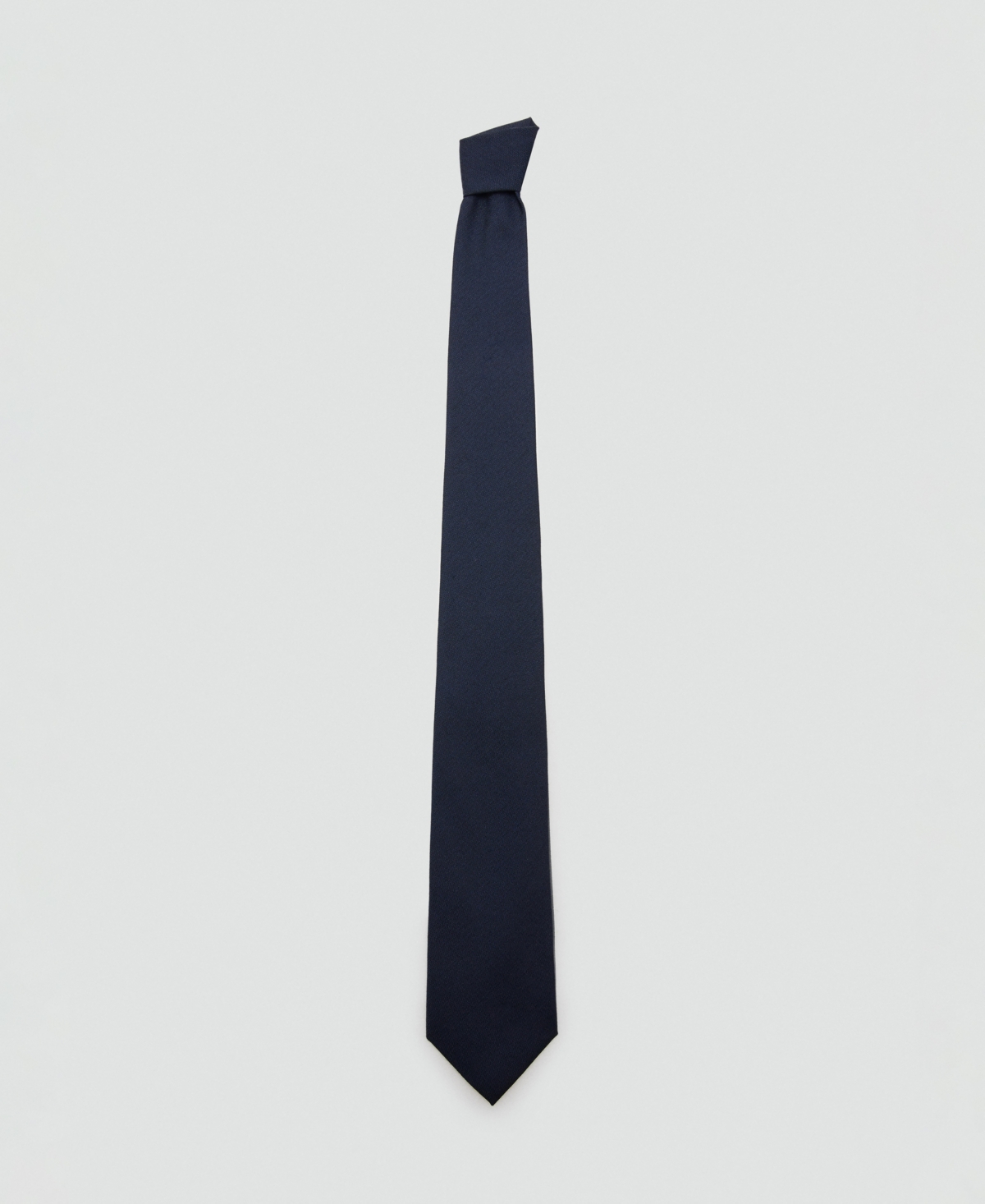 Click here for Mango Mens Solid Wool Blend Necktie - Navy prices