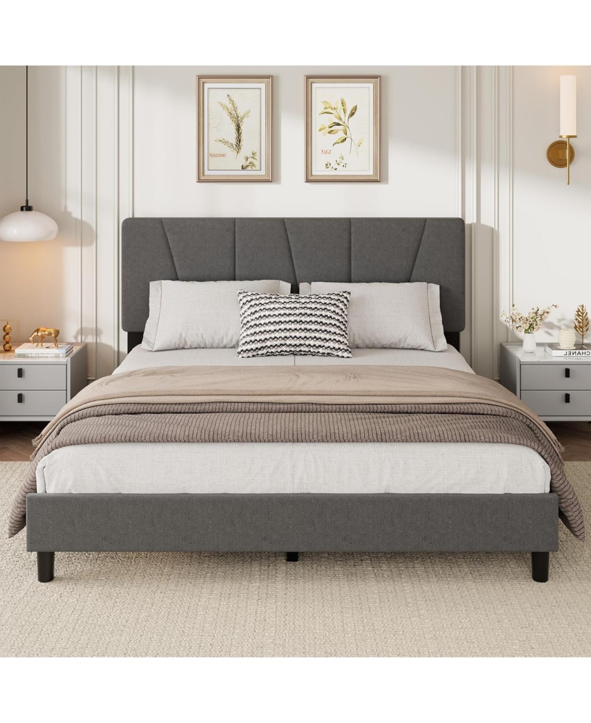 Click here for gaomon Bed Frame with Headboard Strong Wooden Slat... prices