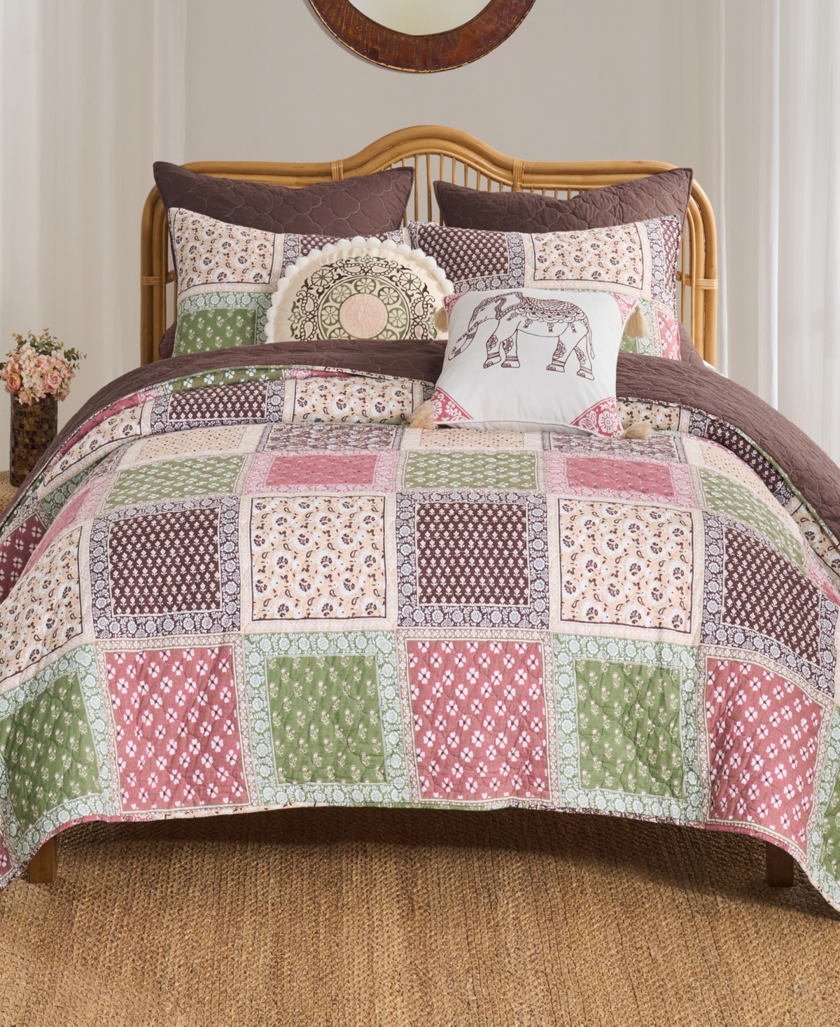 Click here for Greenland Home Fashions Priya Patchwork Print 2-Pc... prices