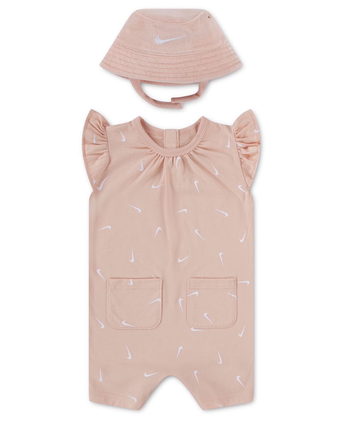 Click here for Nike Baby Girls Flutter Sleeves Romper with Bucket... prices