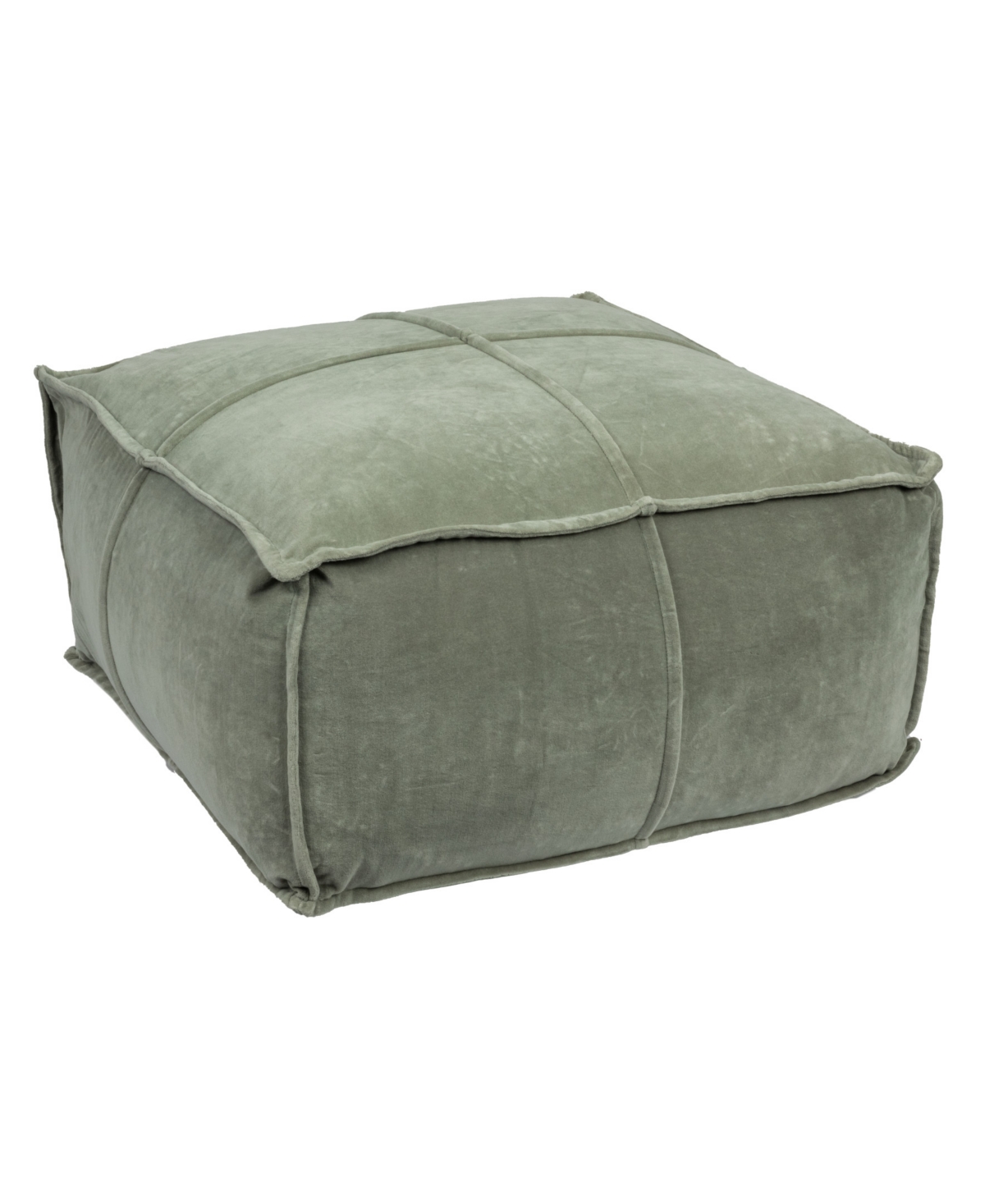 Click here for Storied Home Square 24 Cotton Pouf with Piped Deta... prices