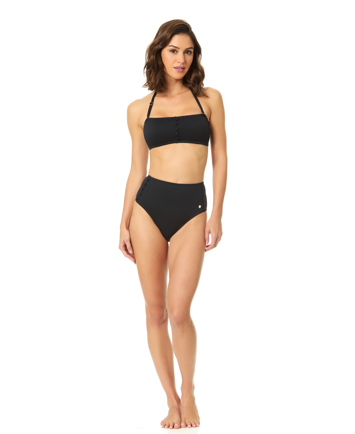 Click here for CeCe Womens Bandeau Neck Bikini Top - Black prices