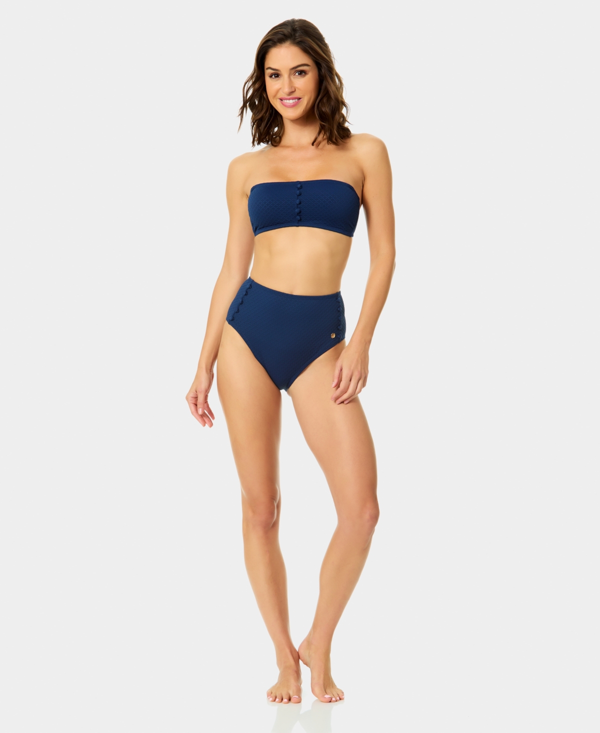 Click here for CeCe Womens Bandeau Neck Bikini Top - Navy prices