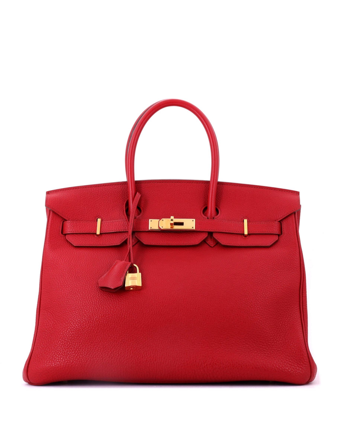 Click here for Pre-Owned HERMES Birkin 35 Handbag Red Togo with G... prices