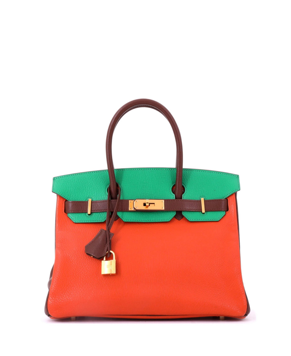 Click here for Pre-Owned HERMES Birkin 30 Handbag Tricolor Chevre... prices