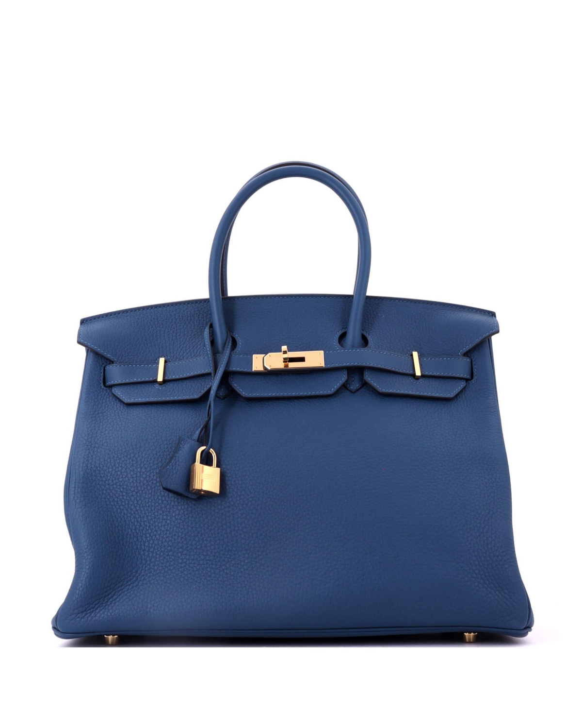 Click here for Pre-Owned HERMES Birkin 35 Handbag Blue Clemence w... prices